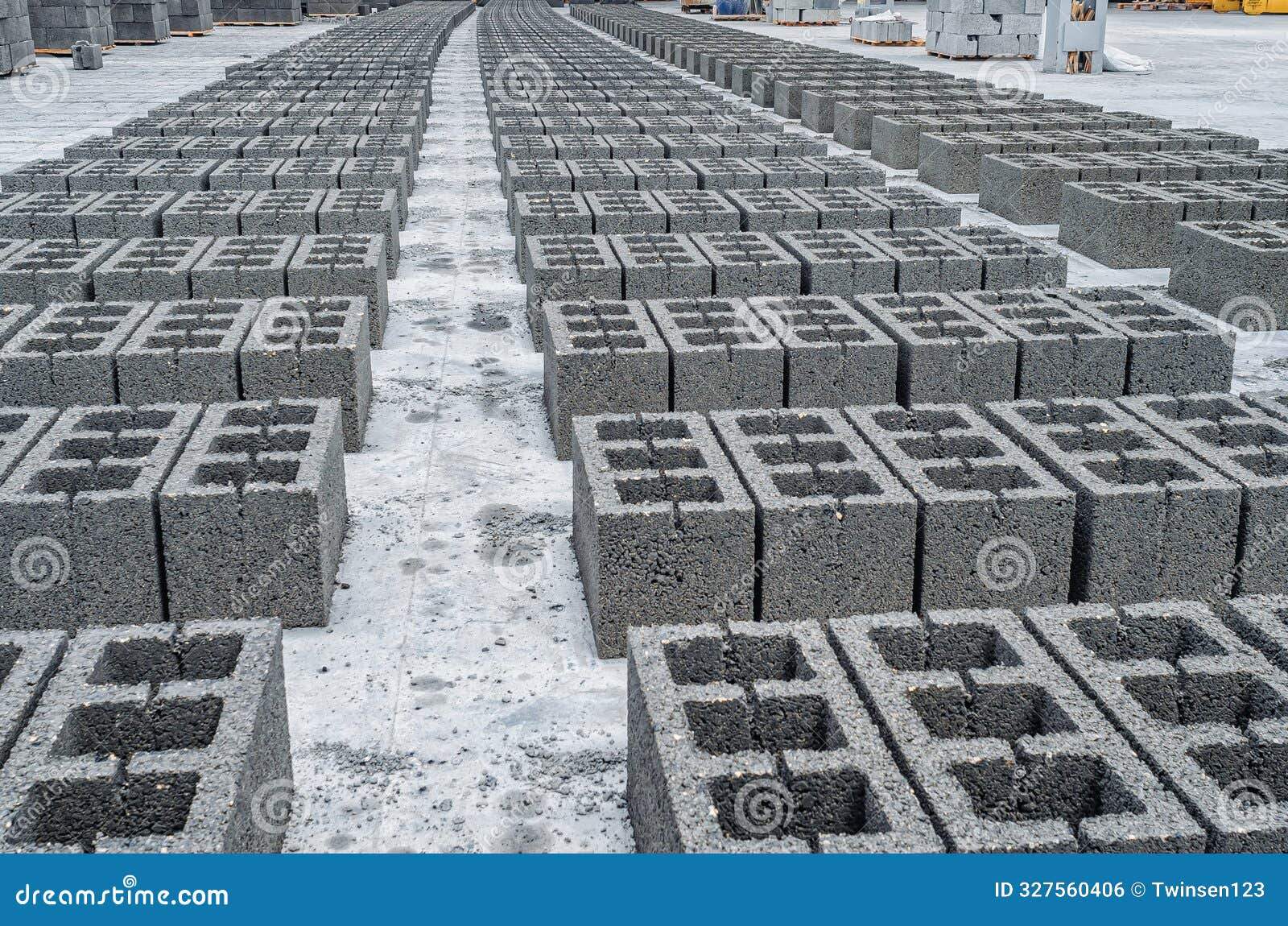 Concrete Cinder Blocks, Building Material in Form of Gray Bricks. Use ...