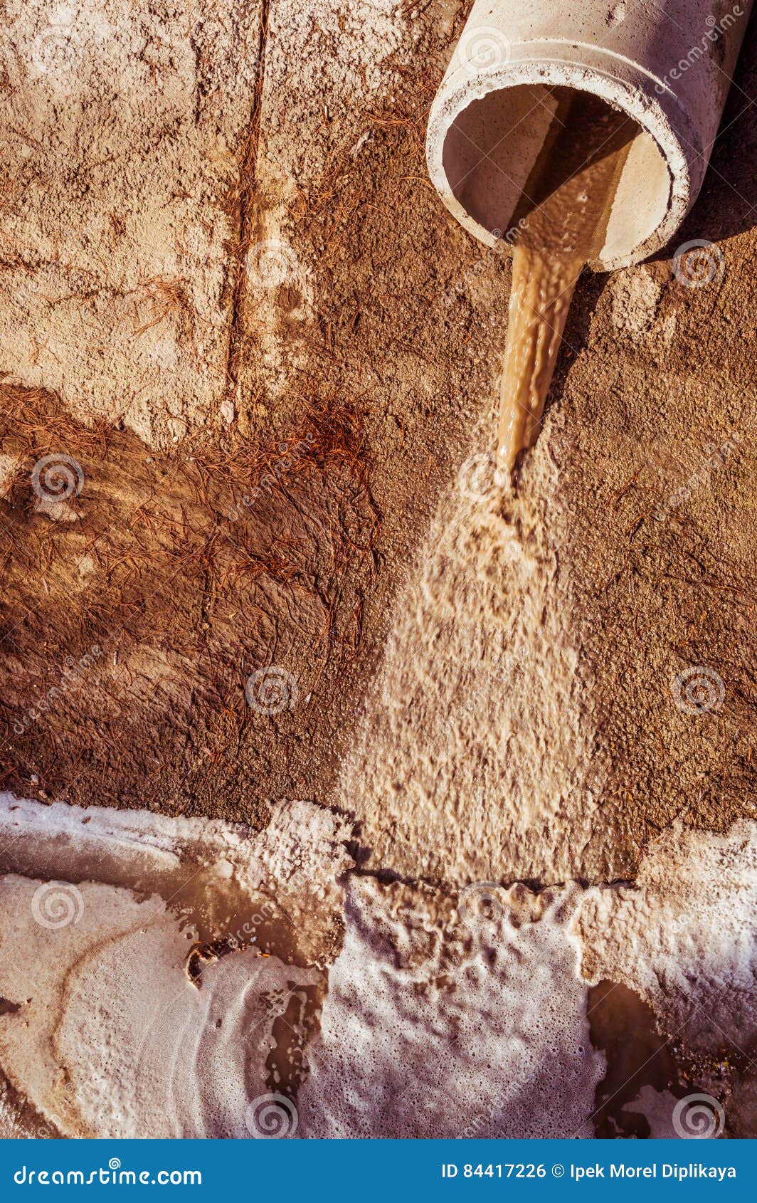 Concrete Circular Pipe Discharging Water To a Canal Stock Photo - Image ...