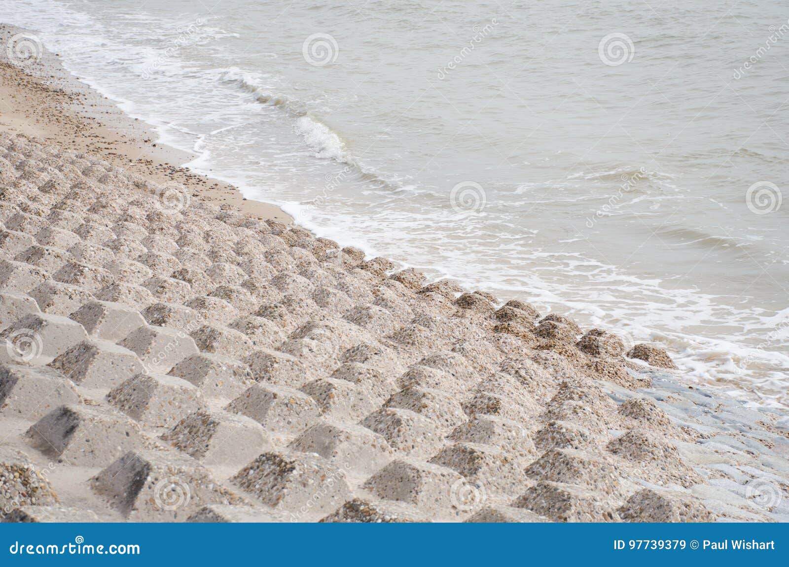 Concrete Coastal Protection Structure at Coast Stock Image - Image of ...
