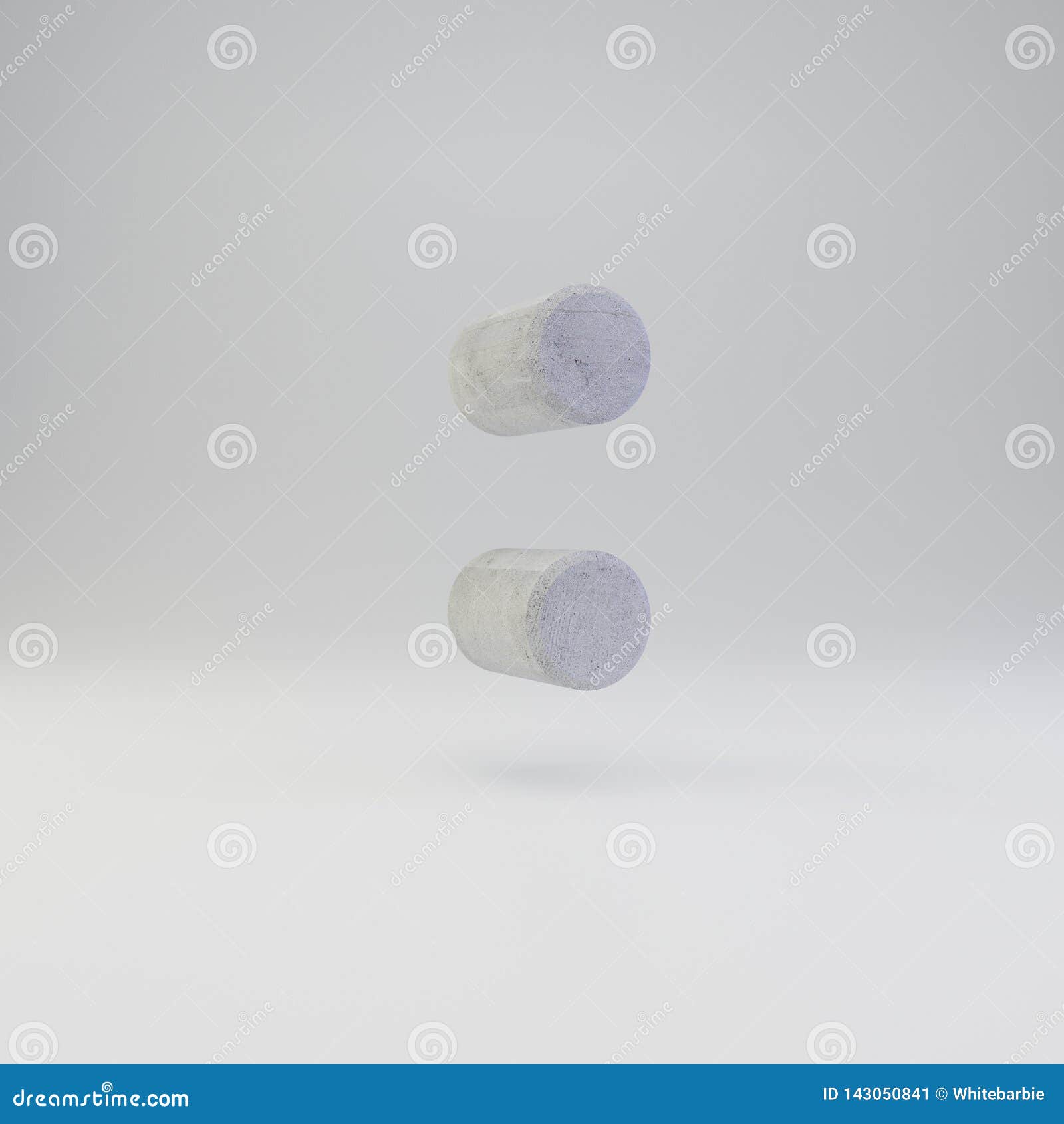 Concrete Colon Symbol with Plaster Texture Isolated on White Background ...