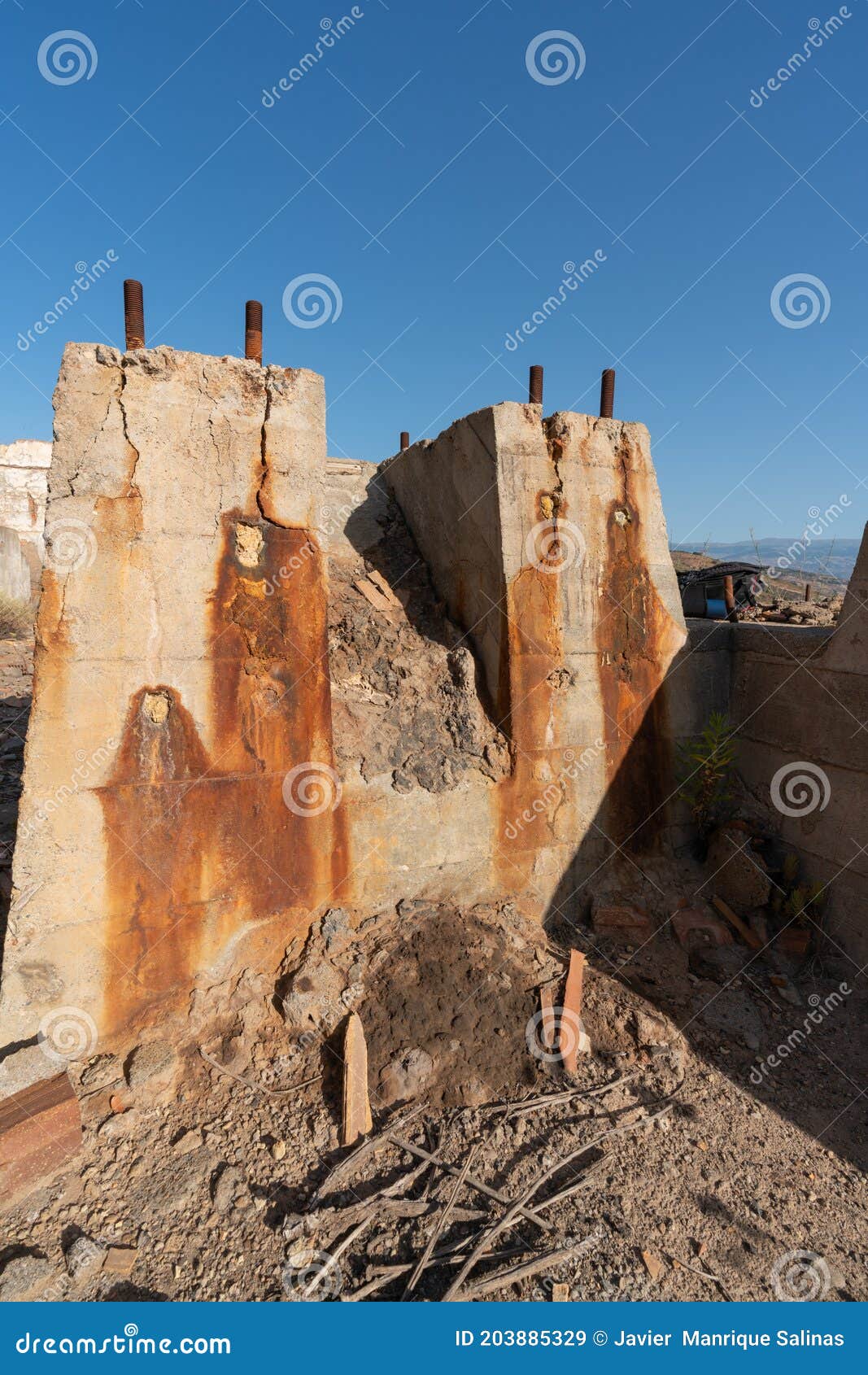 Concrete Column of an Abandoned Mining Complex Stock Image - Image of ...