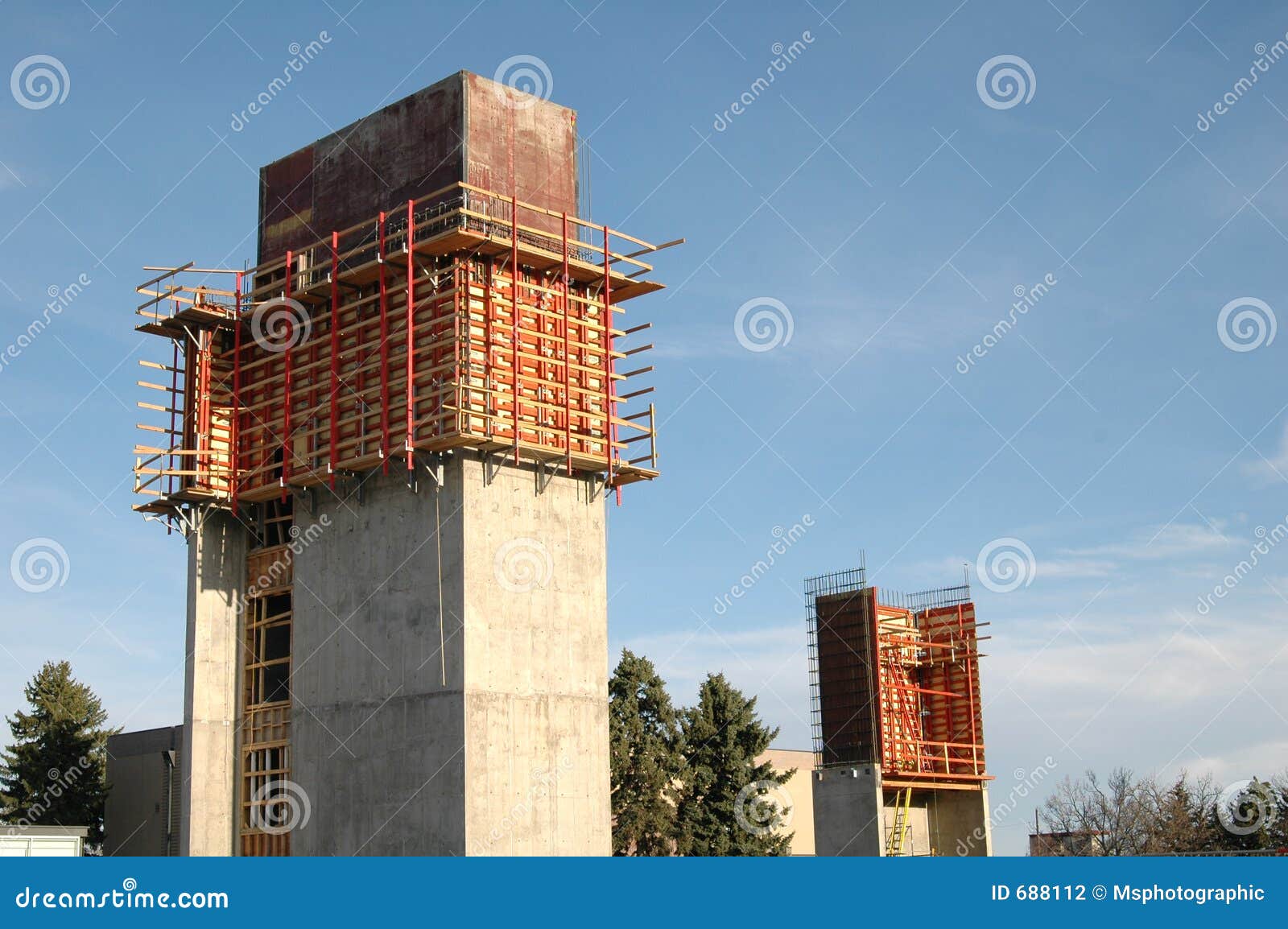 Concrete Columns stock photo. Image of construction, setting - 688112