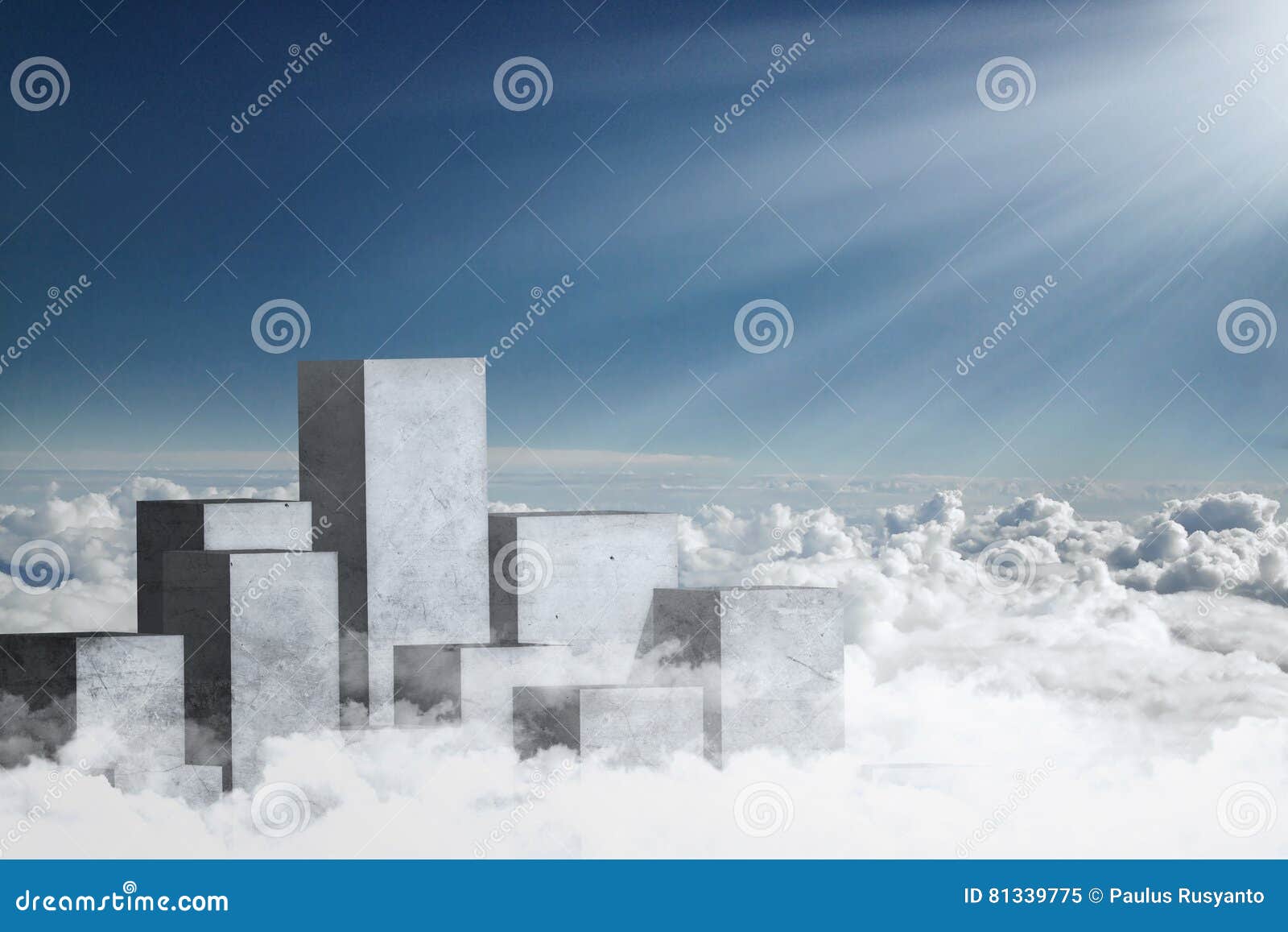 Concrete Columns on the Cloud Stock Image - Image of cloud, wall: 81339775