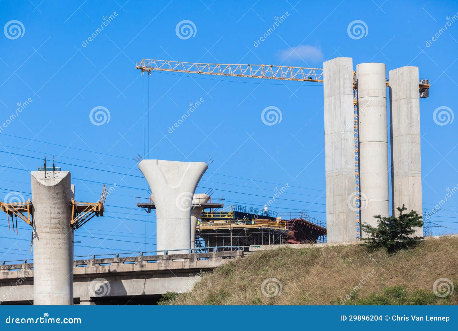 Construction Highway Intersection Columns Editorial Stock Image - Image ...