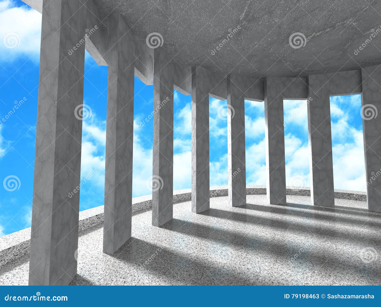 Concrete Columns Construction Architecture on Sky Background Stock ...