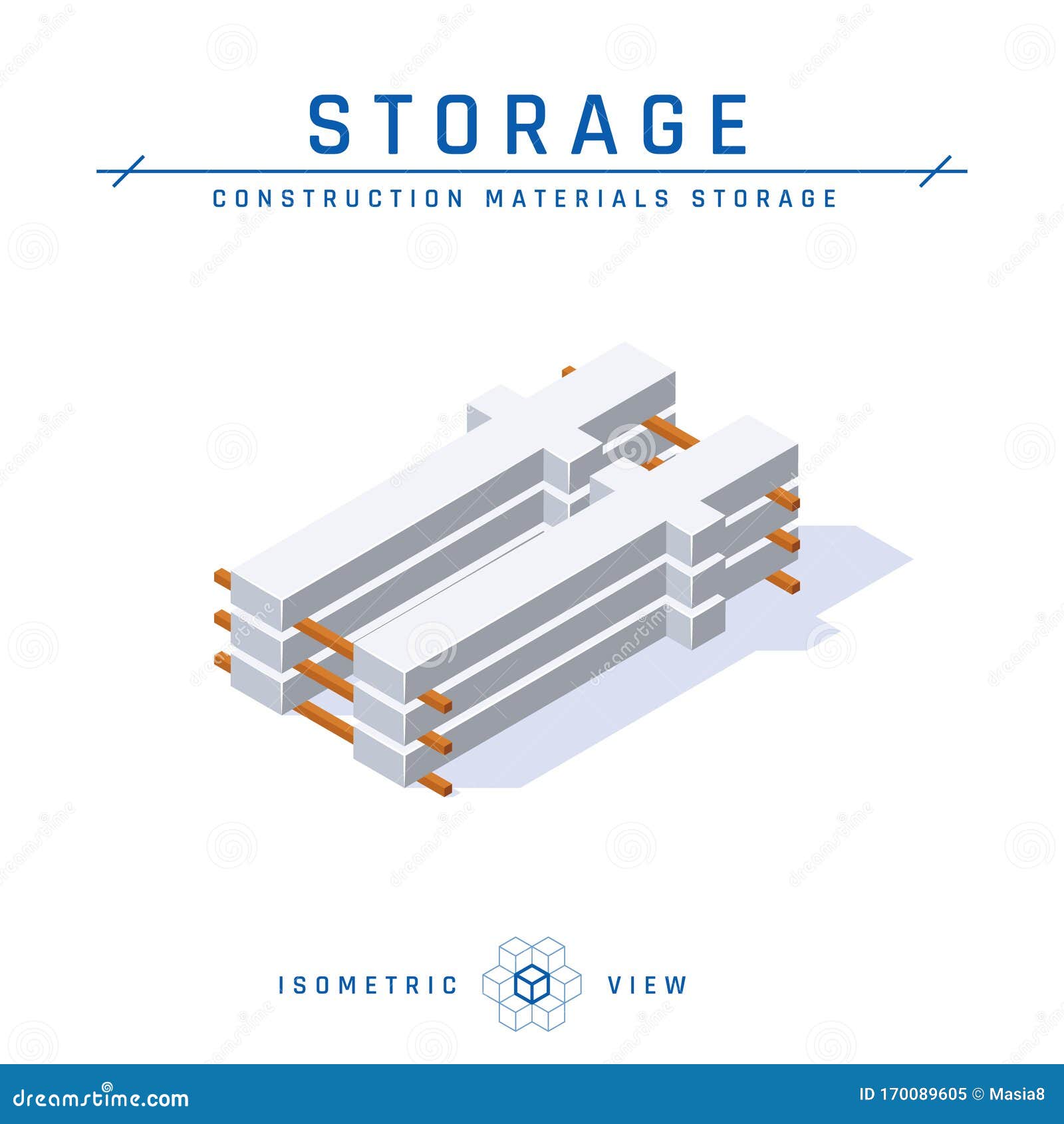 Concrete Columns in Isometric View, Vector Icon Stock Vector ...