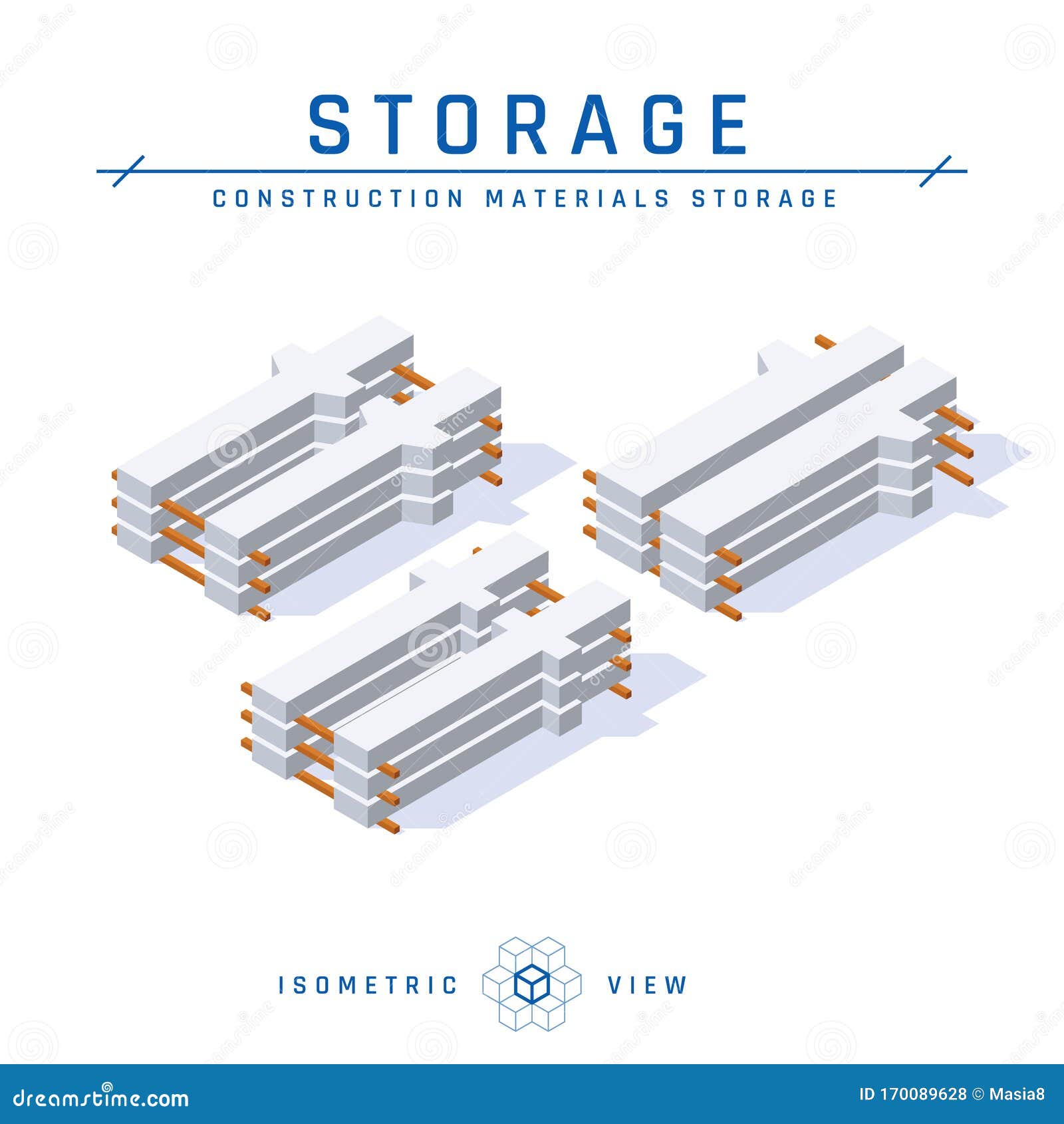 Concrete Columns in Isometric View, Vector Icon Stock Vector ...