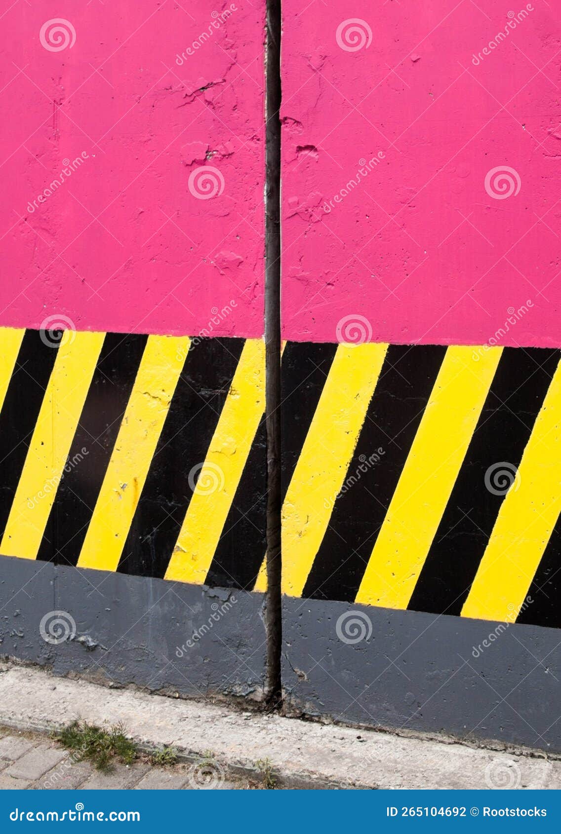 Concrete Columns with Safety Stripes Stock Photo - Image of column ...
