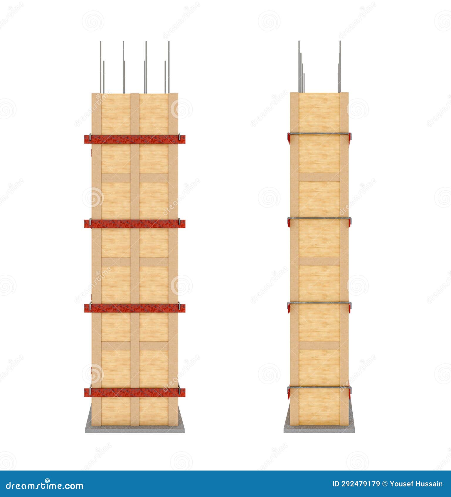 Unfinished Concrete Column Under Tower Construction with Protruded ...