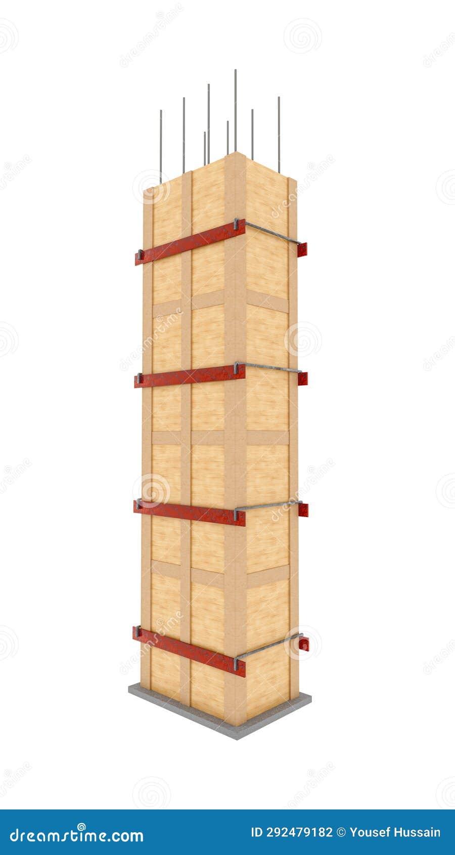 Unfinished Concrete Column Under Tower Construction with Protruded ...