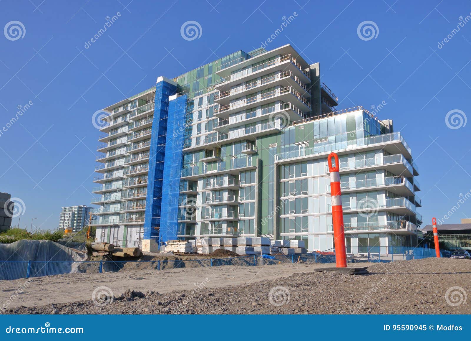 Concrete Condominium Under Construction Stock Image - Image of stories ...