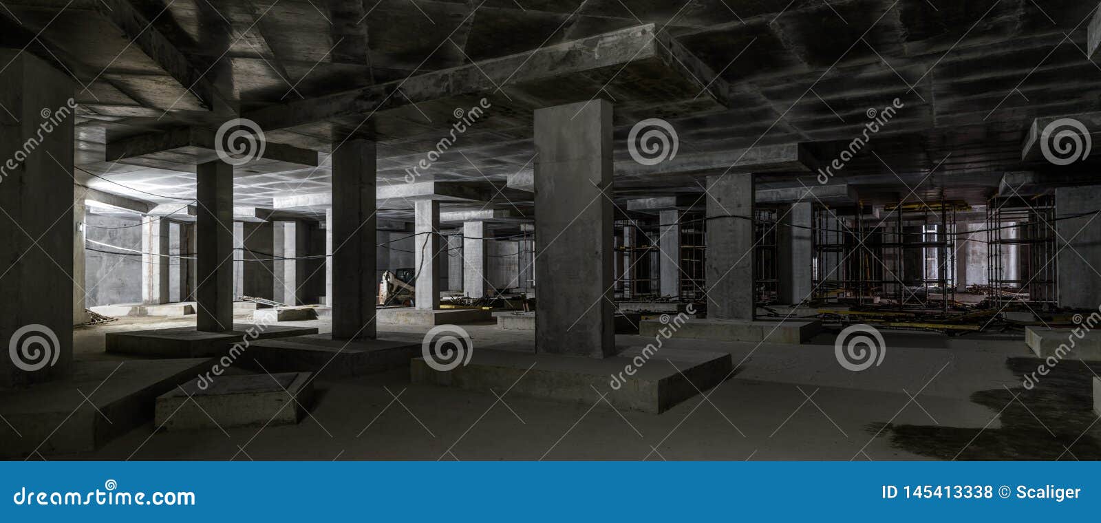 Concrete Construction of Basement of Large Building Stock Photo - Image ...