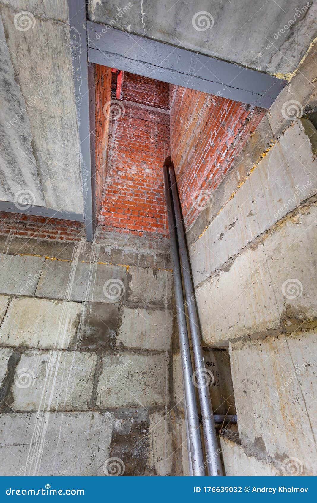 Concrete Construction of Basement of Large Building Stock Photo - Image ...