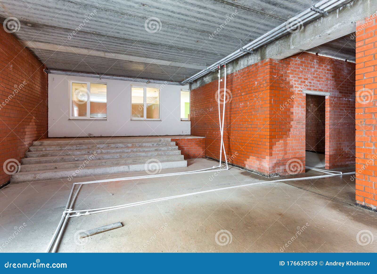 Concrete Construction of Basement of Large Building Stock Image - Image ...