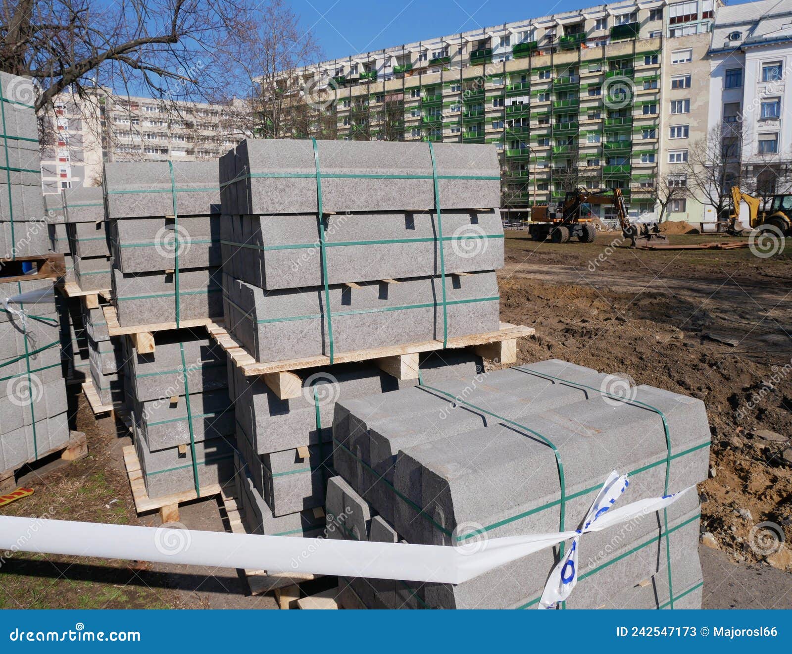 Concrete Construction Materials at the Site Stock Image - Image of ...