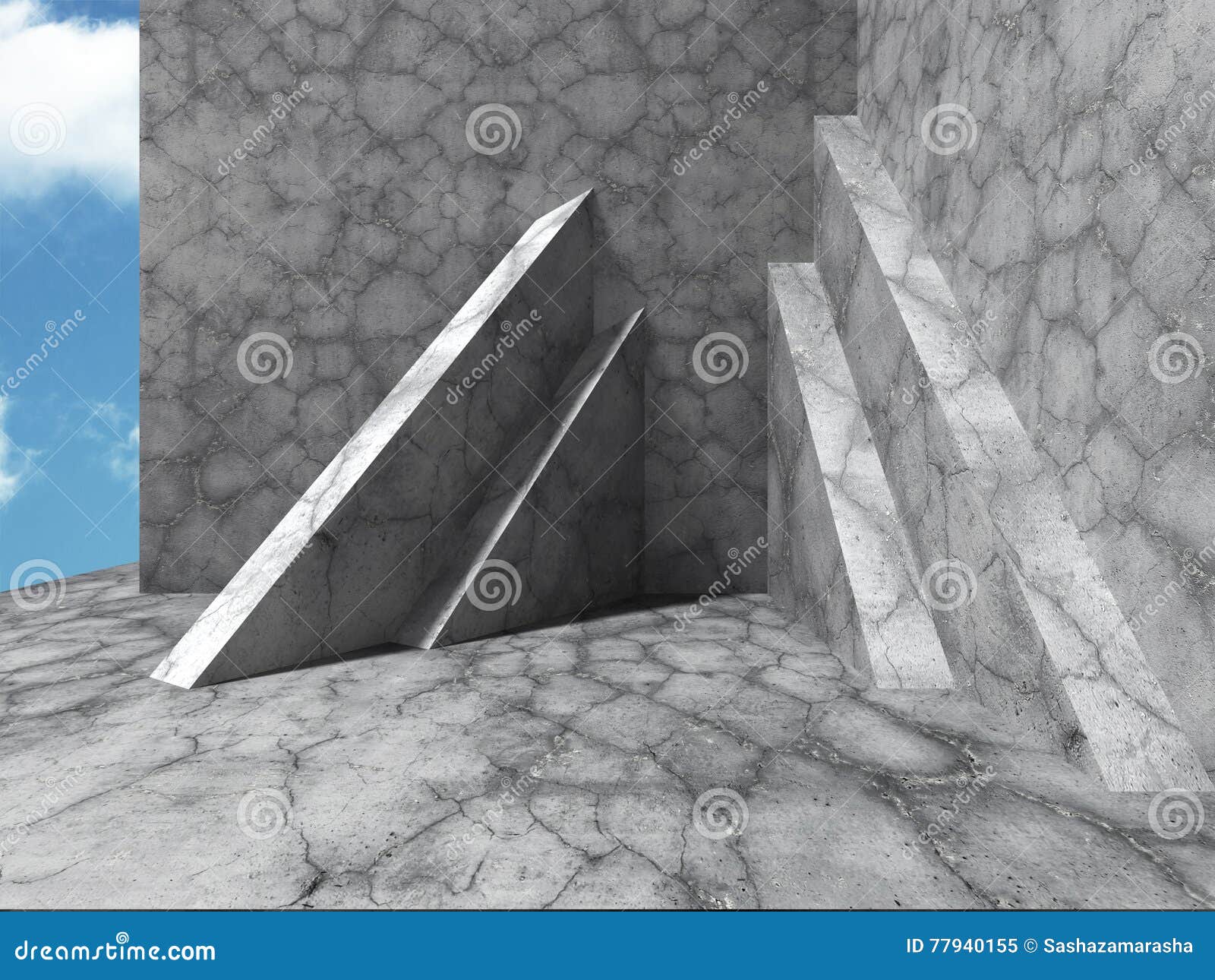 Concrete Construction Modern Architecture Background Stock Illustration ...