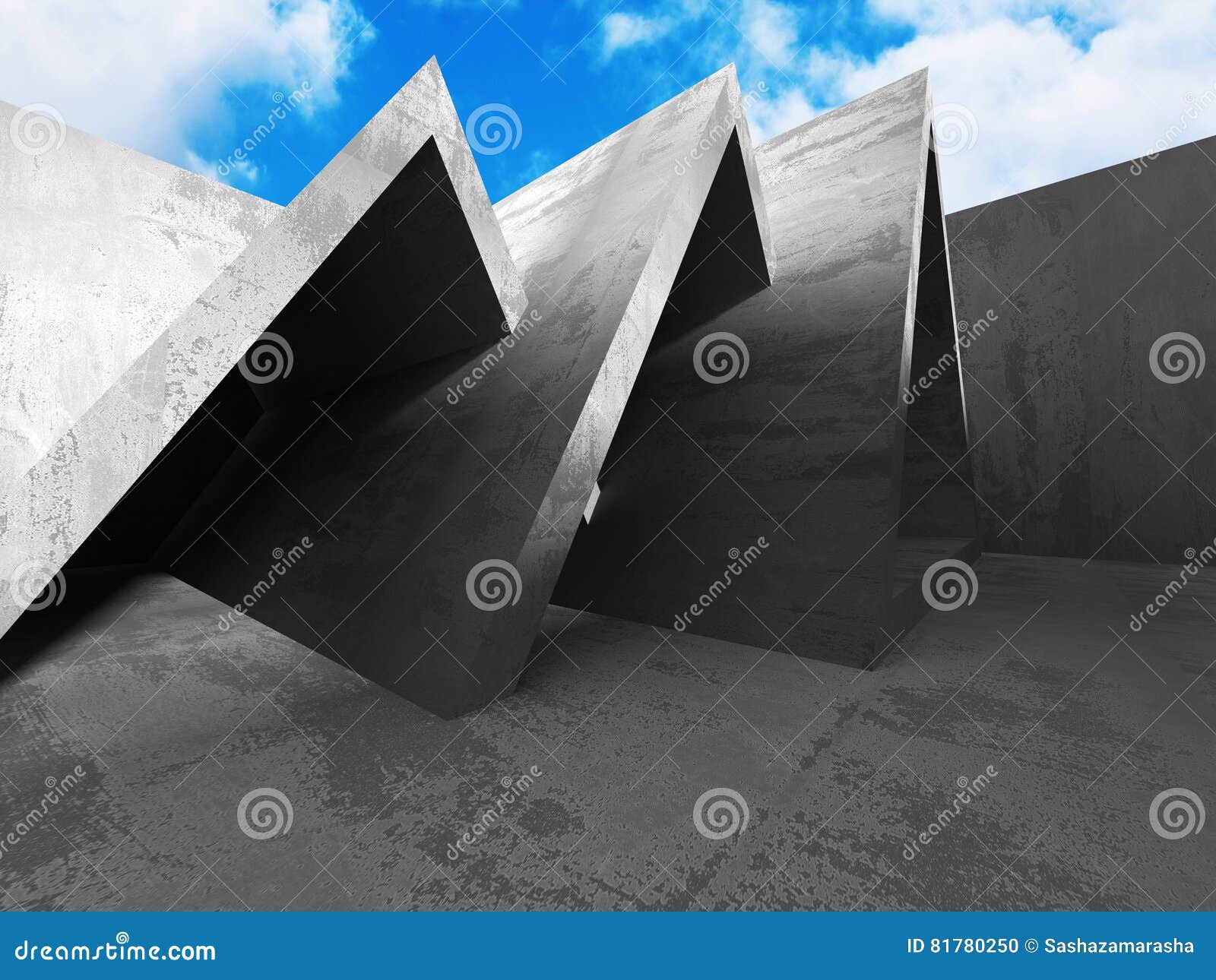 Concrete Construction Modern Architecture Background Stock Illustration ...