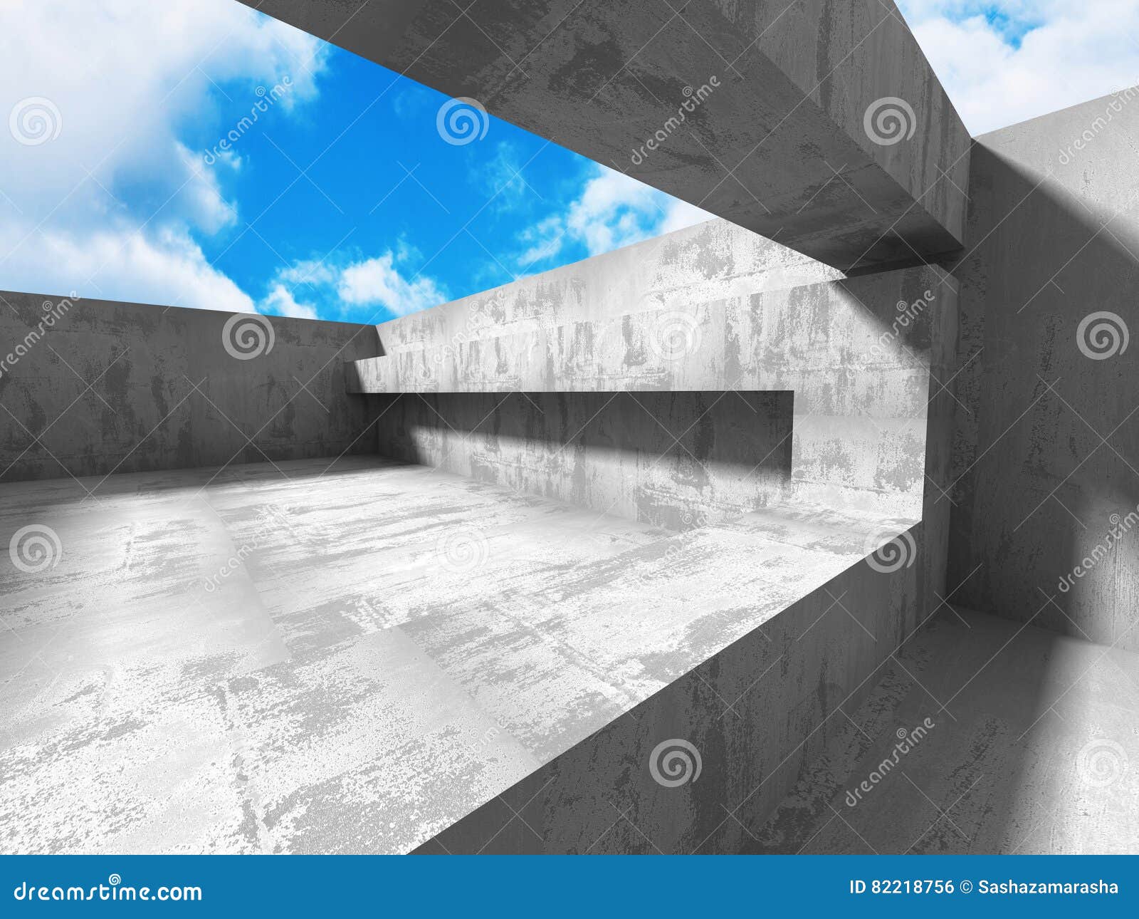 Concrete Construction Modern Architecture Background Stock Illustration ...