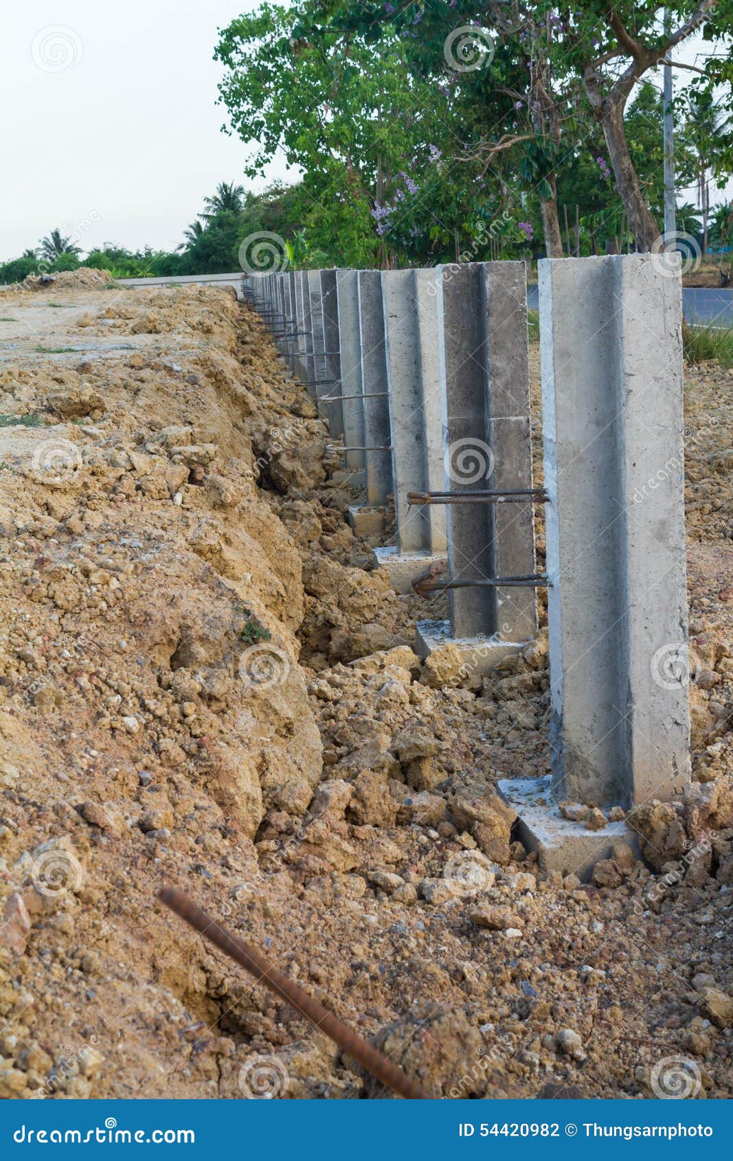 Concrete Construction To Prevent Soil Erosion Stock Photo - Image of ...
