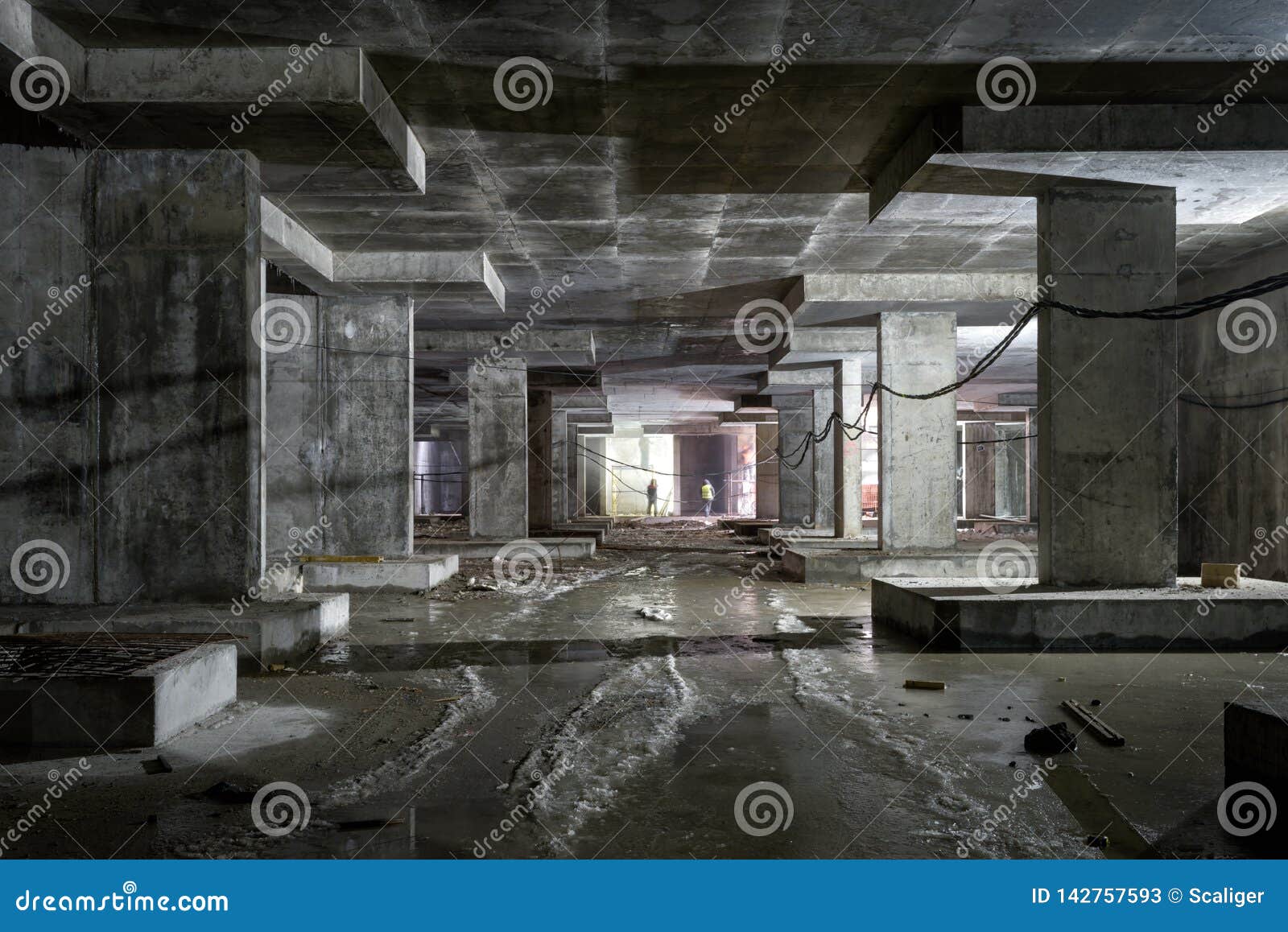Concrete Construction of Underground Level of Building Stock Image ...