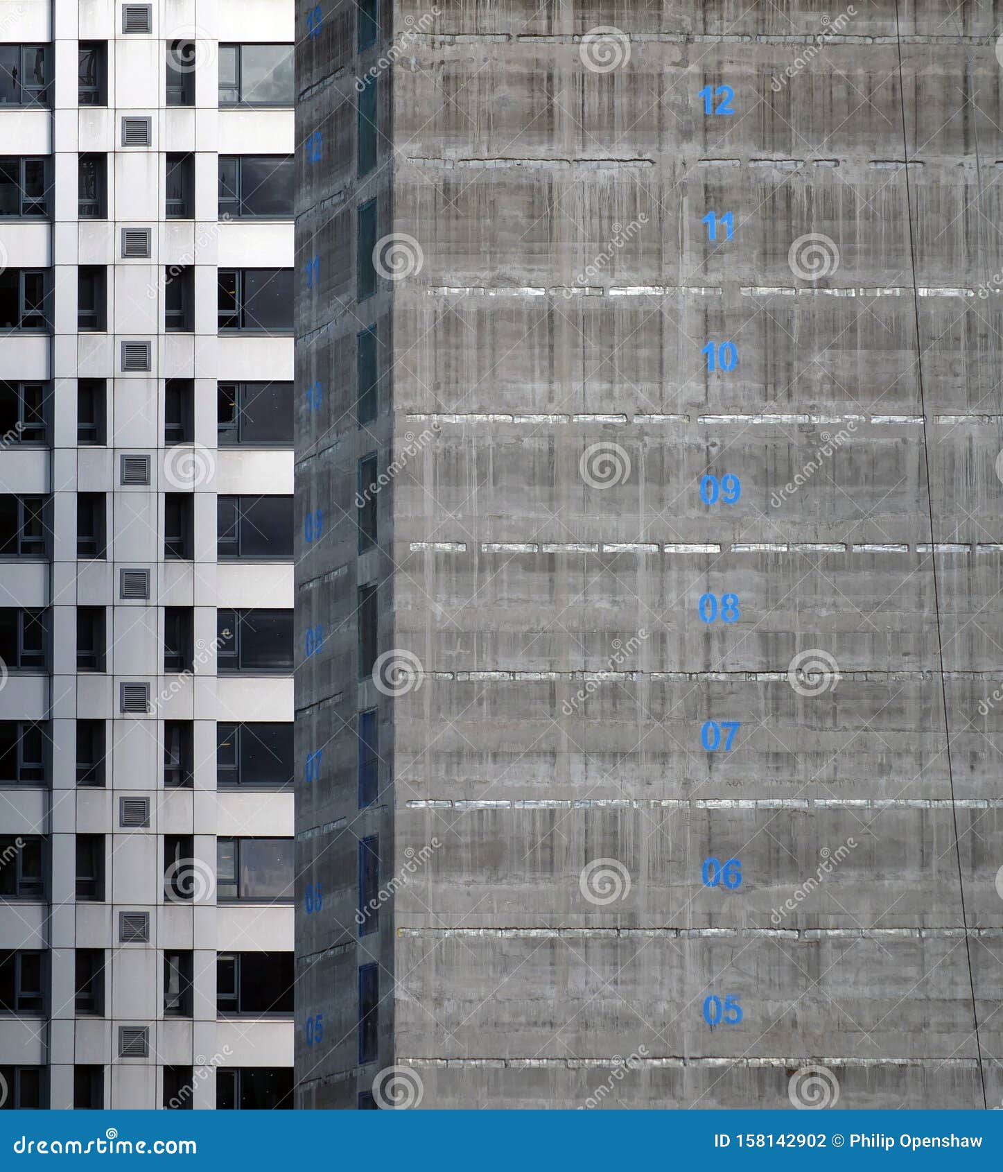 Concrete Core Of A Tall Apartment Building Under Construction With ...