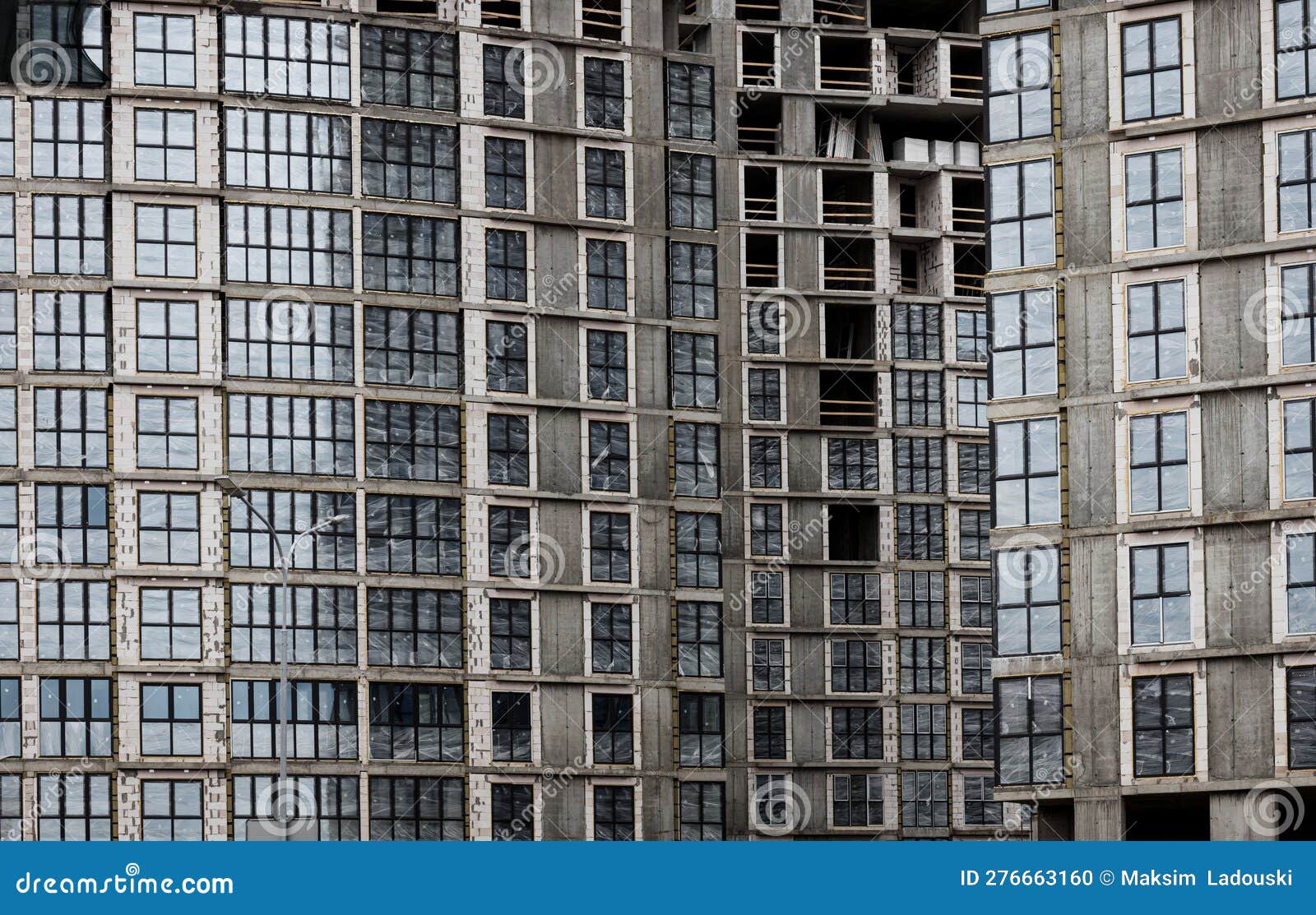 Concrete Core of a Tall Apartment Building Under Construction Stock ...