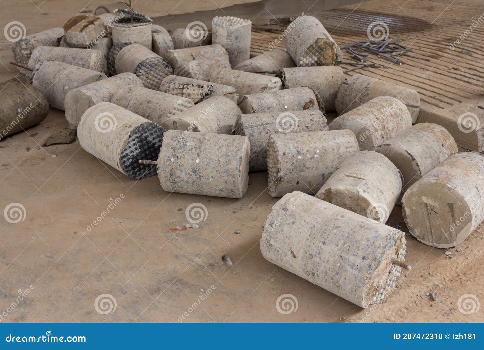 Concrete Cores Close-up. the Result of the Concrete Core Drilling ...