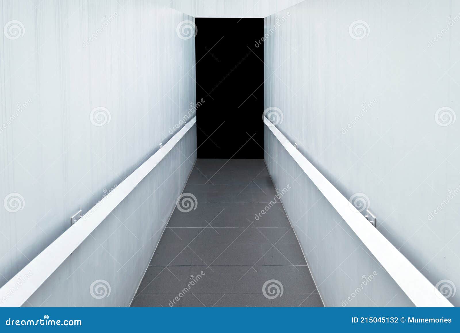Concrete Corridor with White Wall and Granite Tile Stock Photo - Image ...