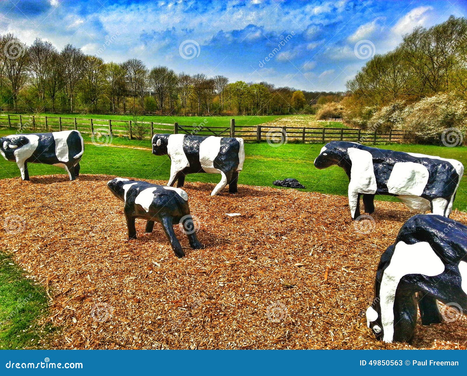 Concrete Cows Bancroft Milton Keynes Stock Image - Image of cows ...