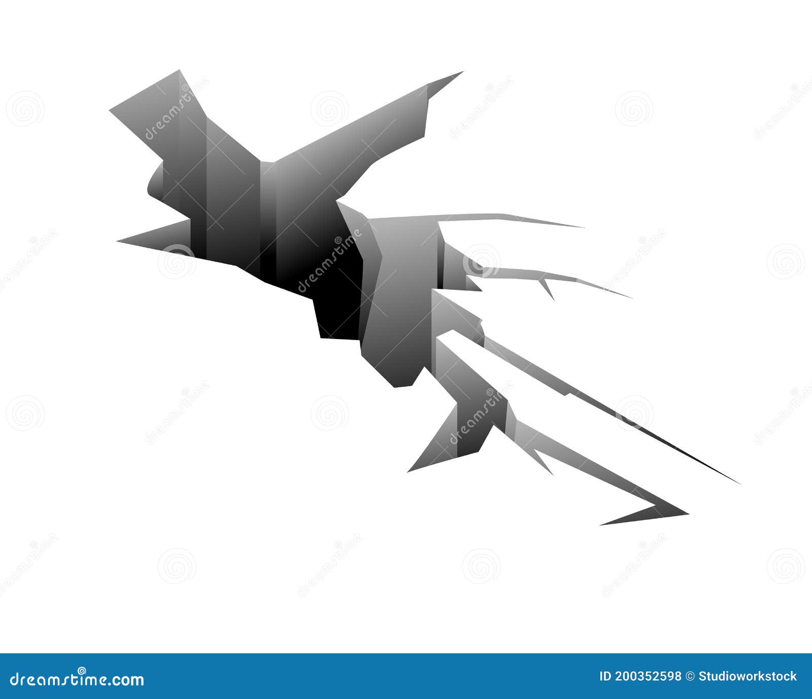 Concrete Crash Effect, Asphalt Damage or Destruction Stock Vector ...