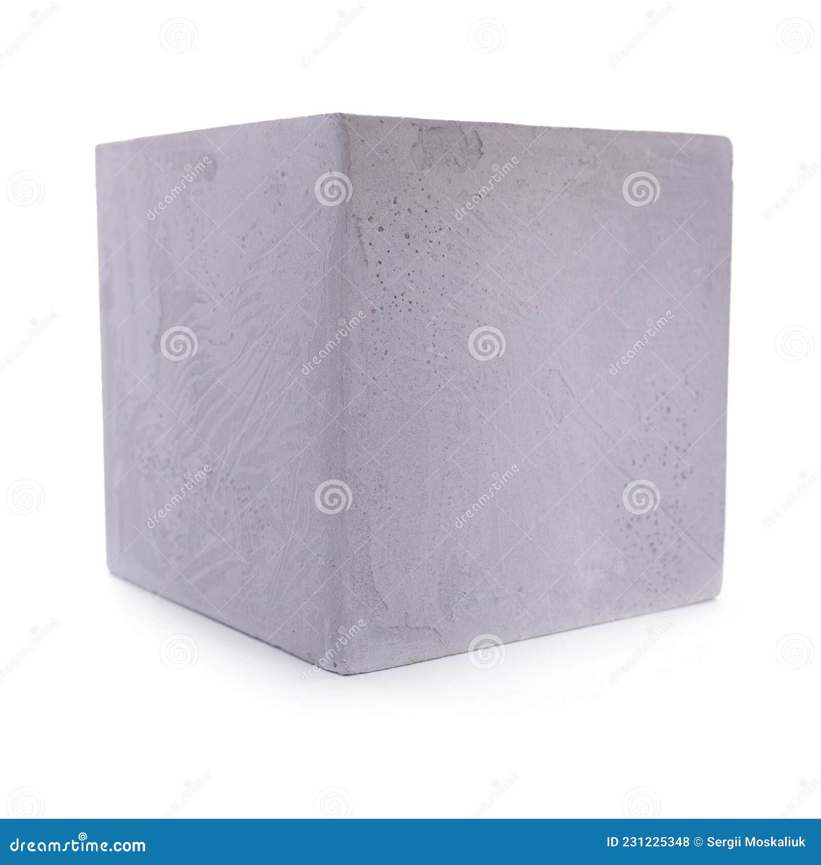 Concrete Cube or Cement Brick Isolated at White Background ...