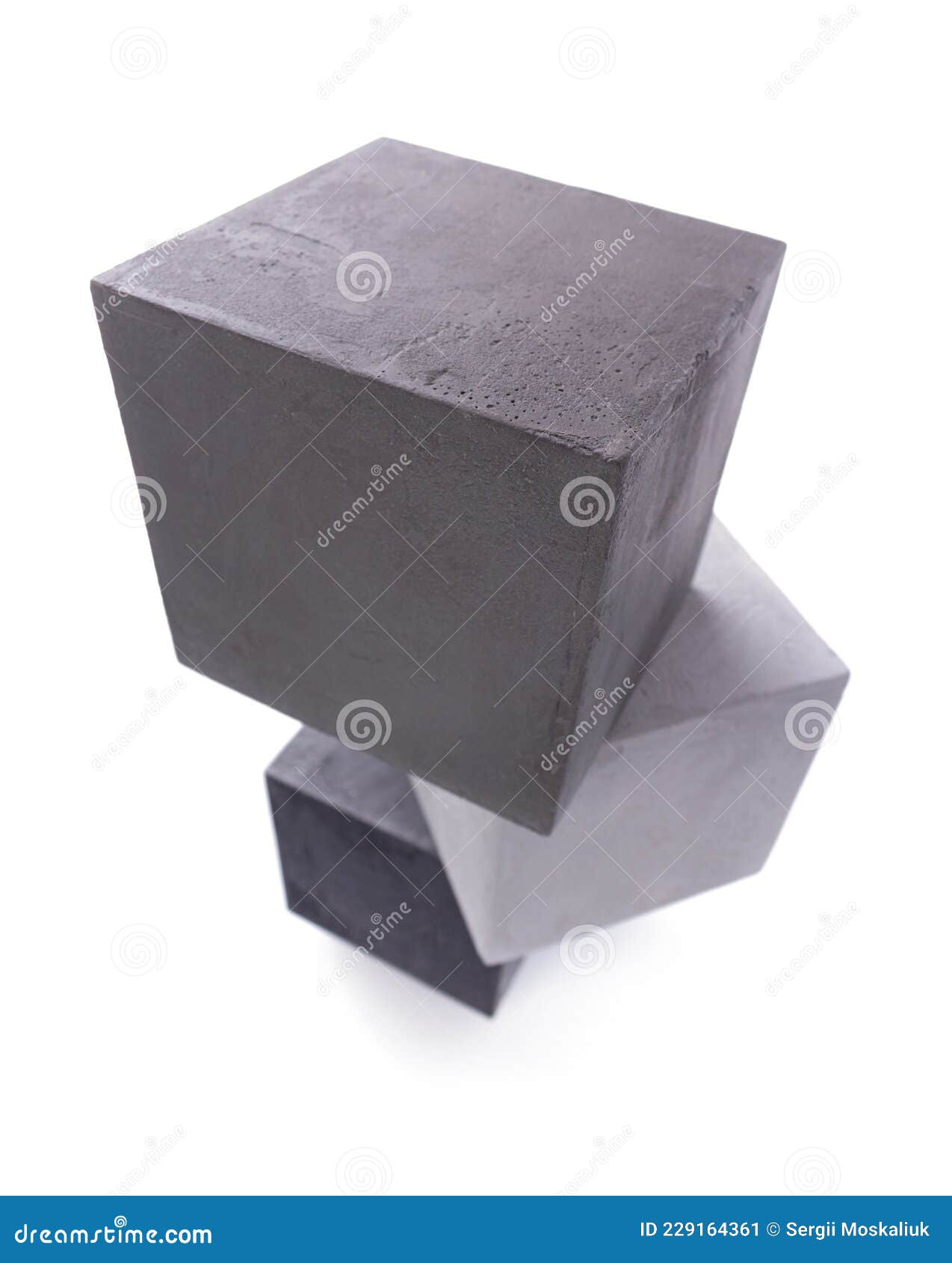 Concrete Cube or Cement Brick Isolated on White Background ...