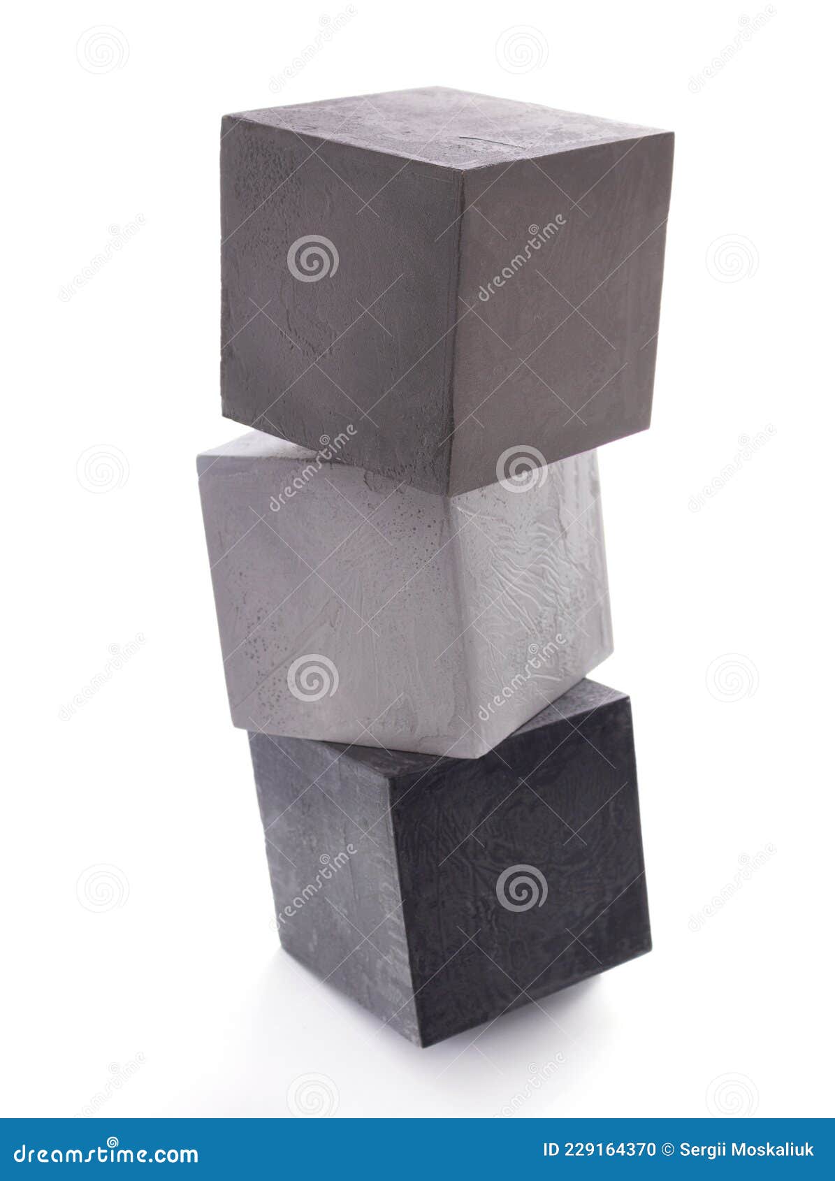 Concrete Cube or Cement Brick Isolated on White Background ...