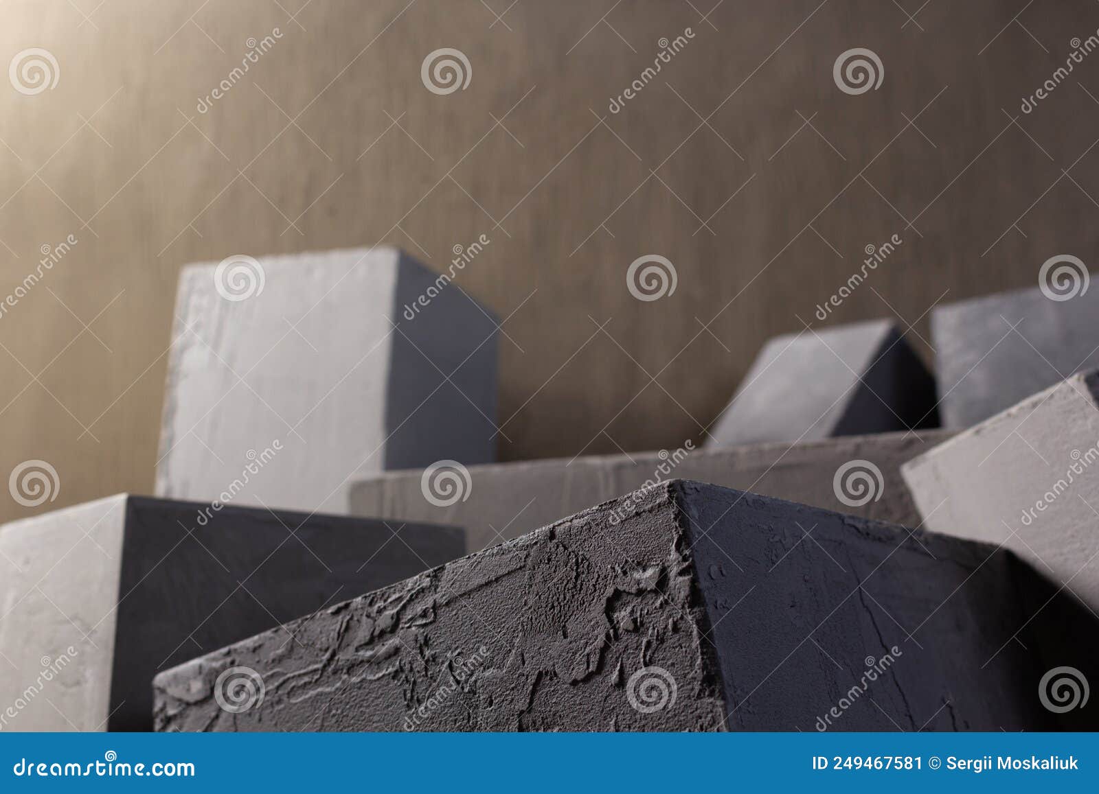 Concrete Cube or Construction Brick at Abstract Background Texture ...