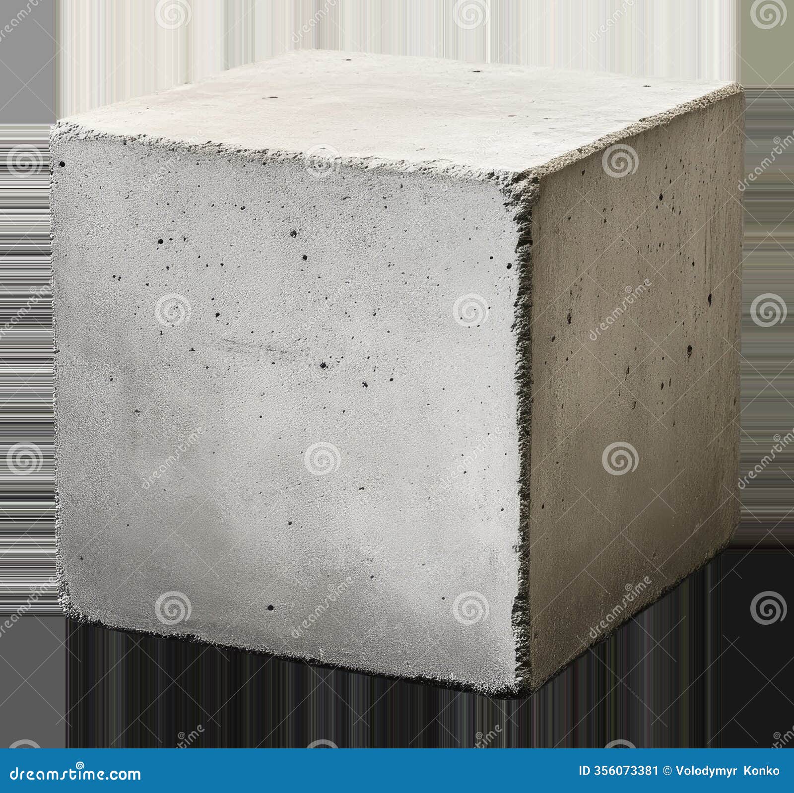 Concrete Cube Isolated on Transparent Background, Industrial Material ...