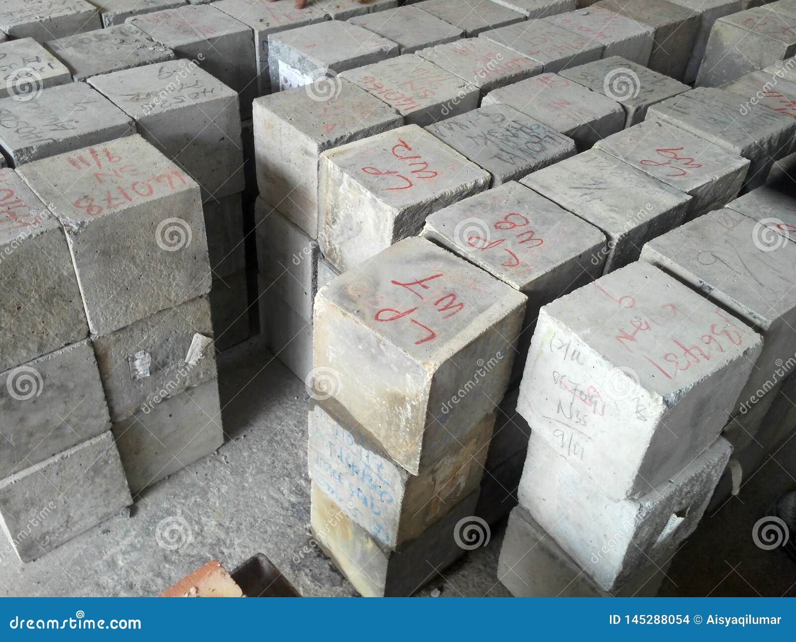 Concrete Cube Mark and Tagging before Proceed with Compression Test ...