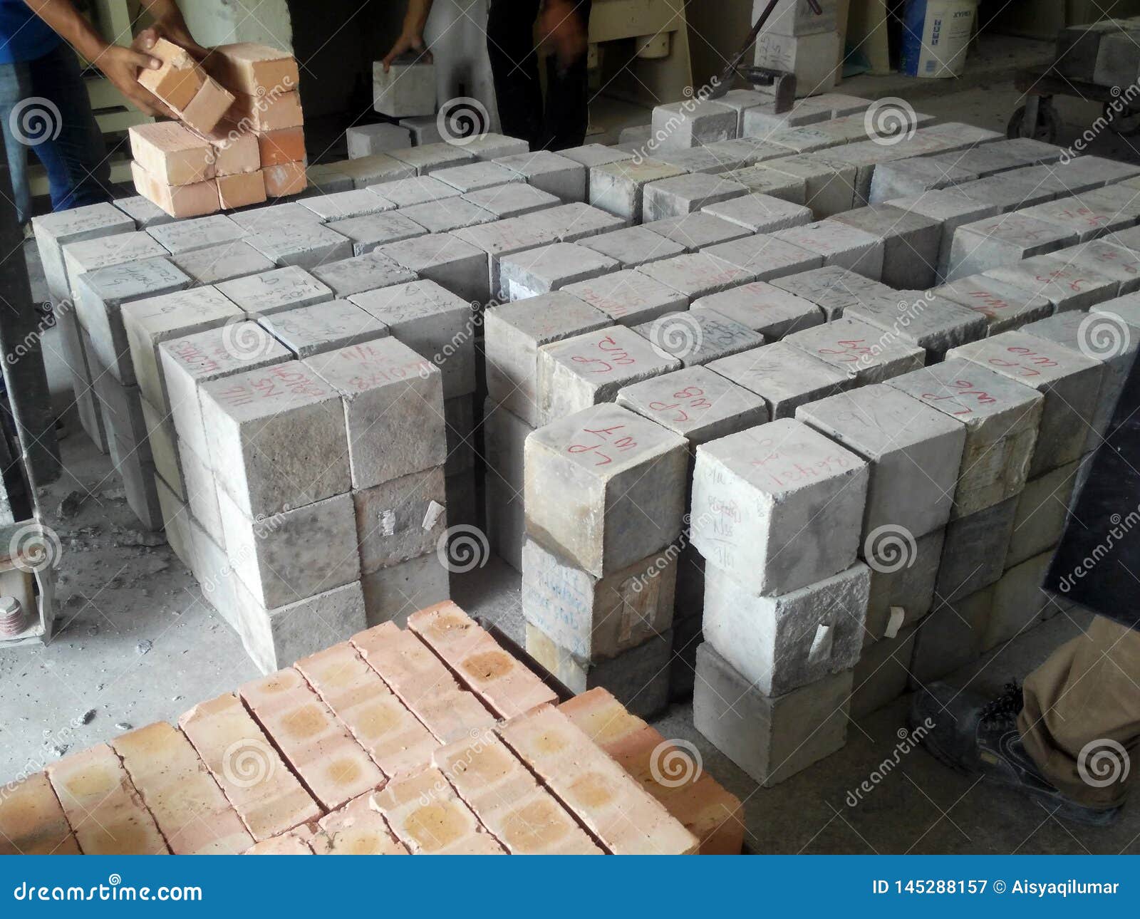 Concrete Cube Mark and Tagging before Proceed with Compression Test ...