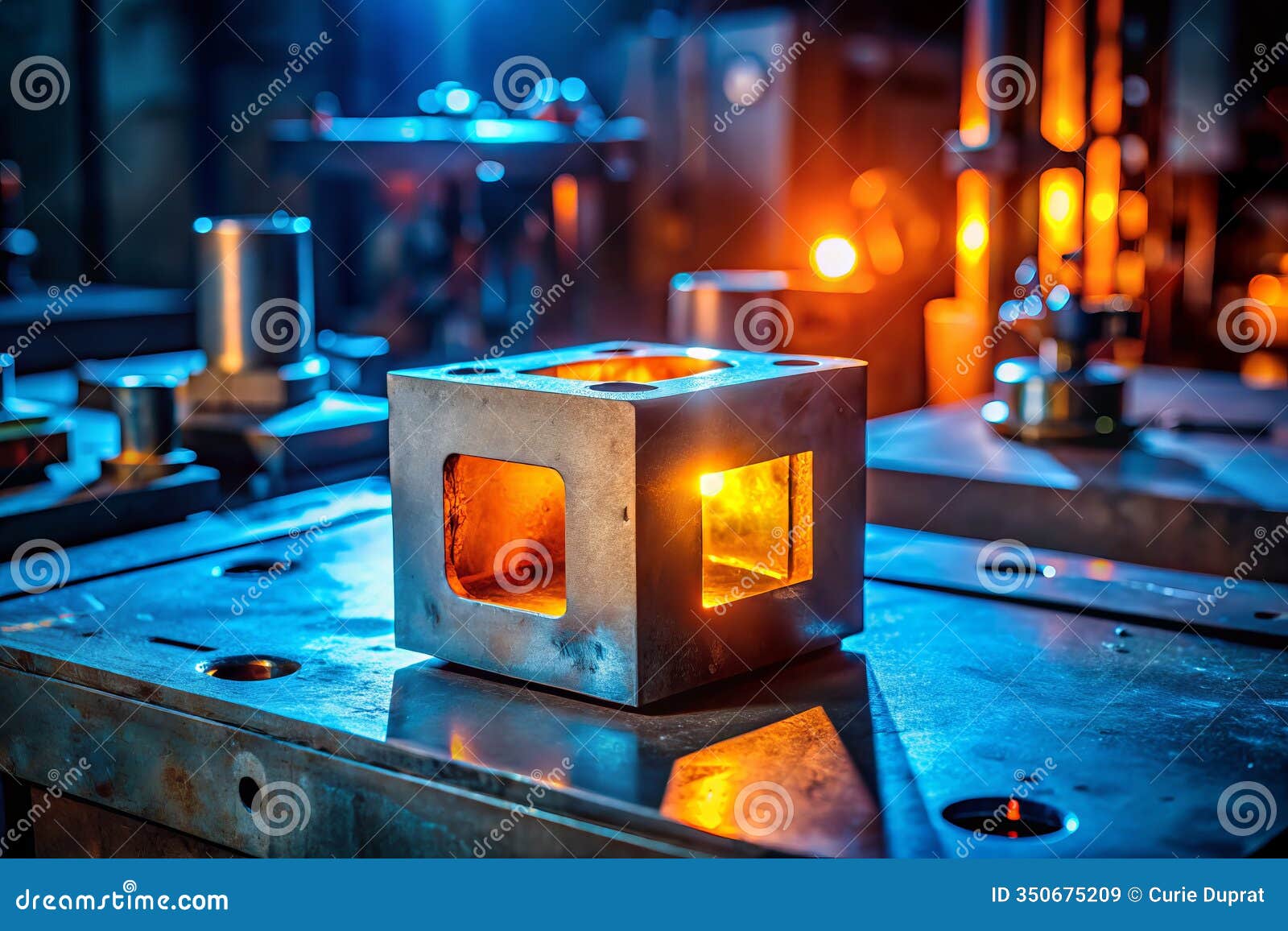 Concrete Cube Mold Strength Testing in LowLight Construction Lab ...