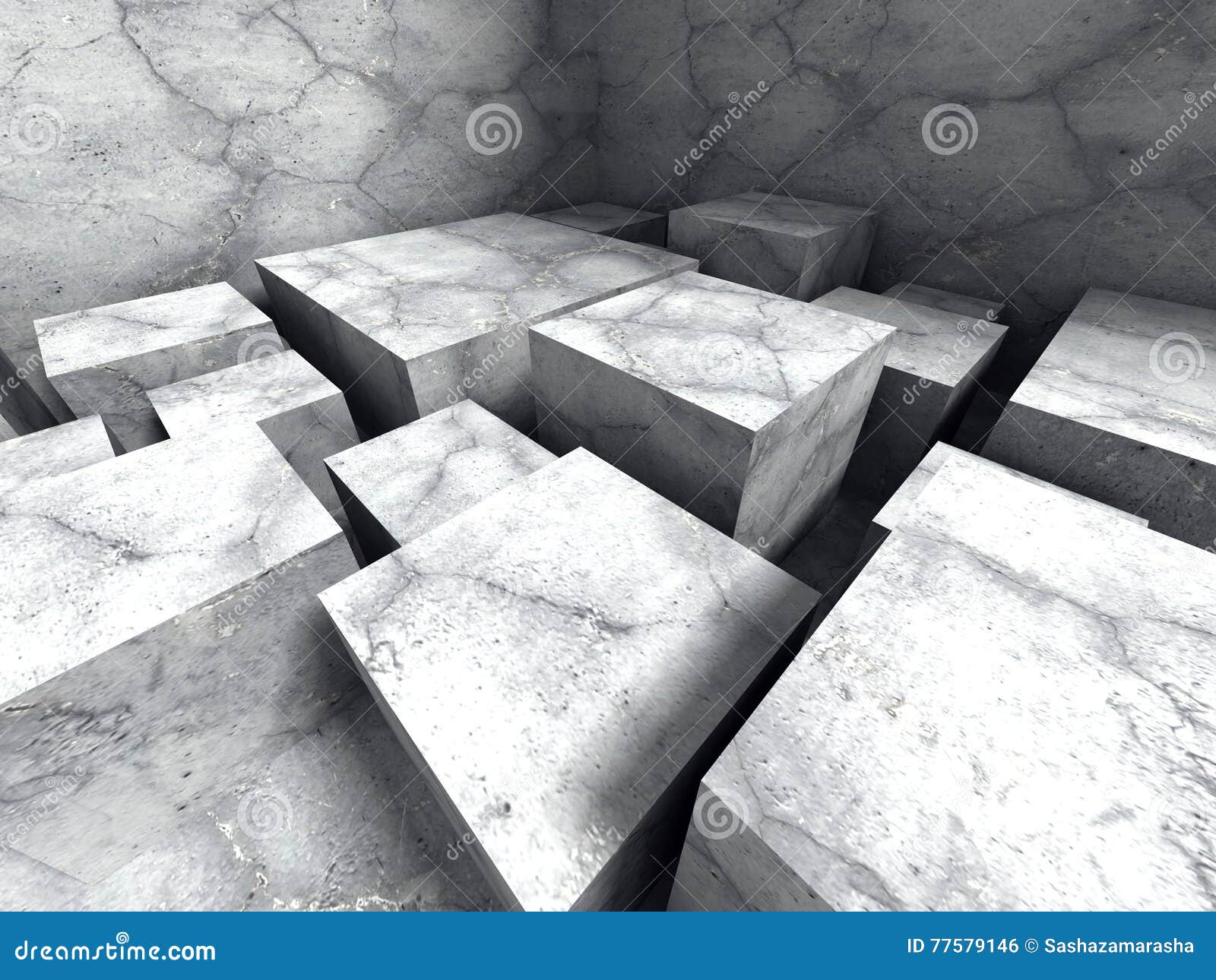 Concrete Cubes Architecture Geometric Background Stock Illustration ...