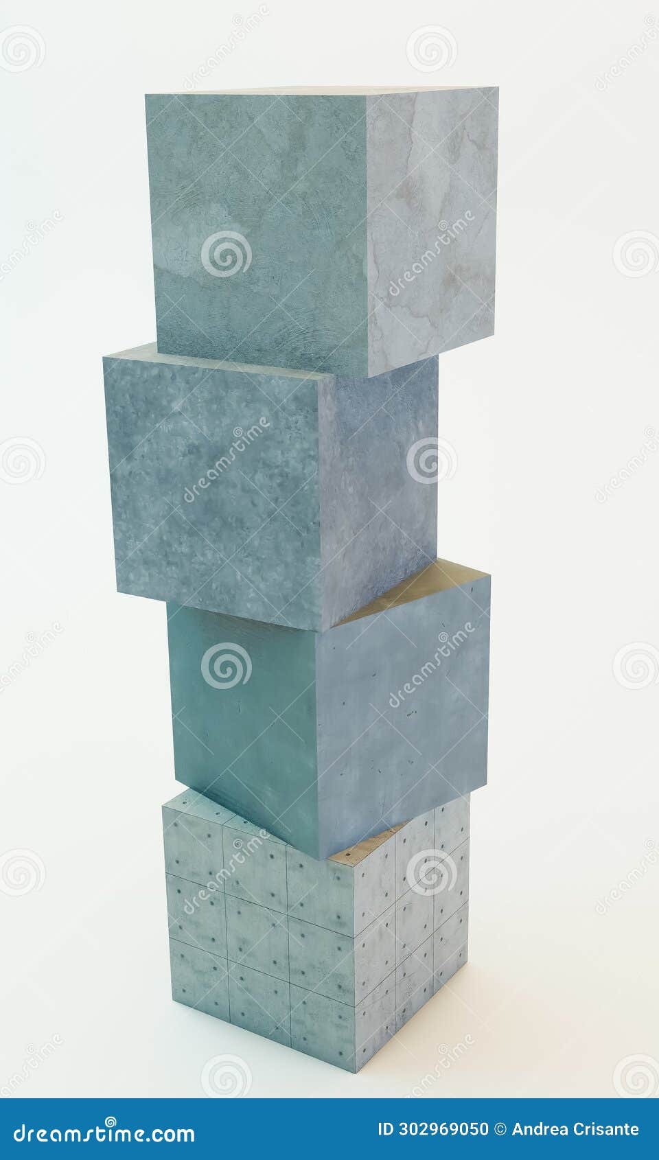 Concrete Cubes Isolated on White Background Stock Illustration ...