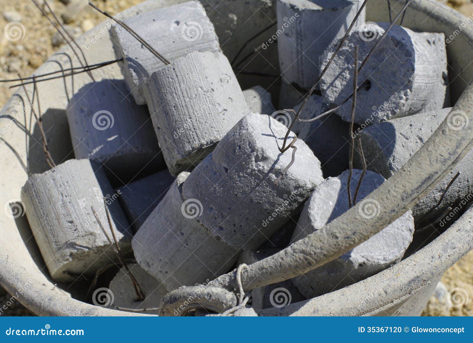 Concrete cylinder stock photo. Image of left, building - 35367120
