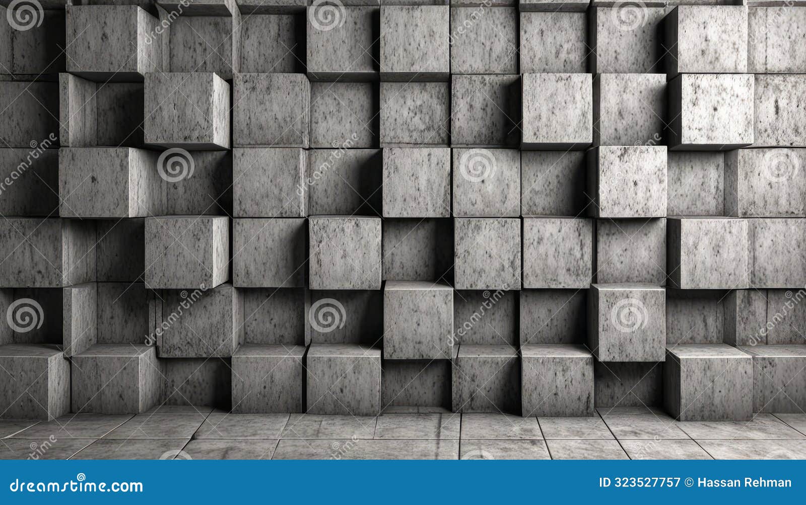 Concrete 3d Cube Wall As Background or Wallpaper. 3D Rendering Stock ...