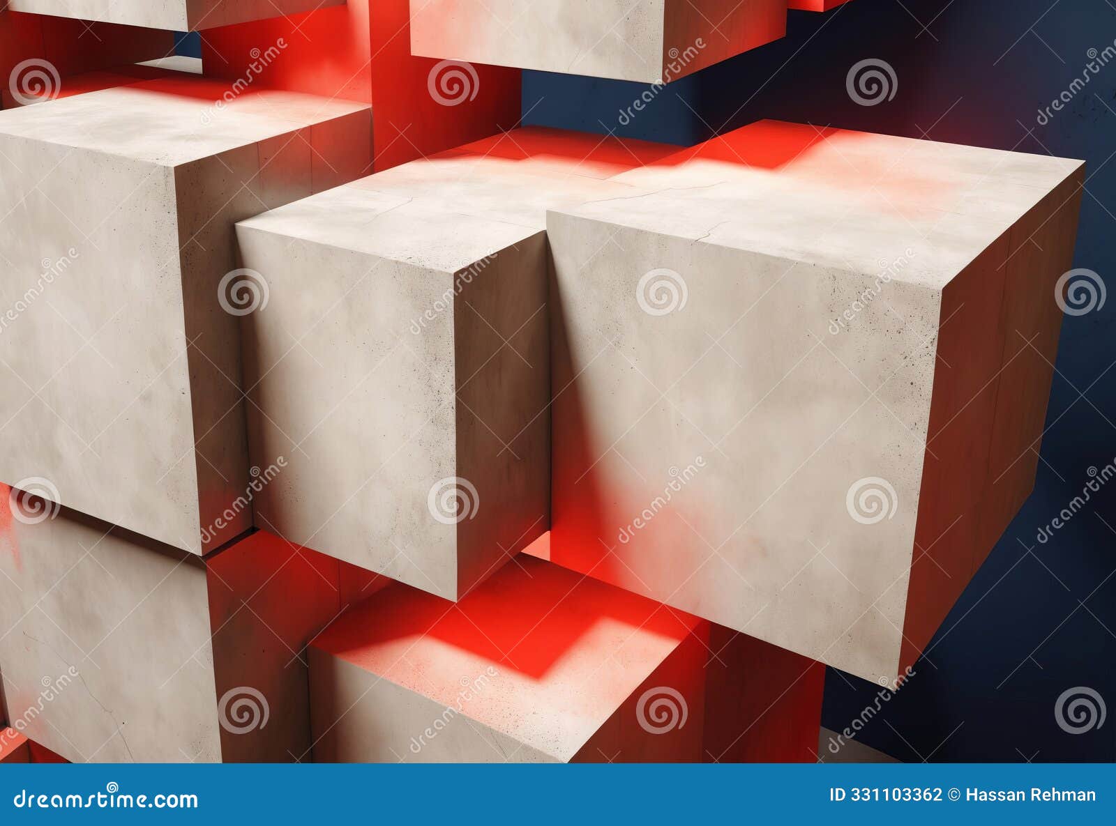 Concrete 3d Cube Wall As Background or Wallpaper. 3D Rendering Stock ...
