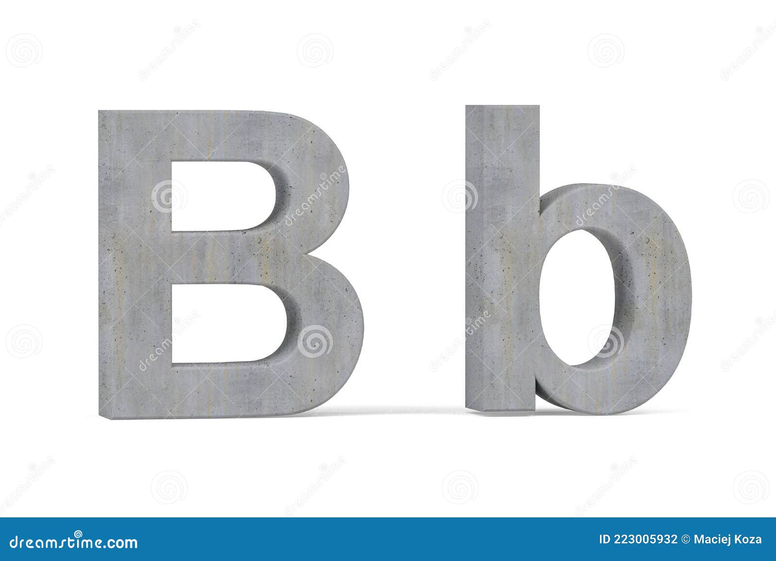 Concrete 3D Letter B - Three Dimensional Uppercase and Lowercase a ...