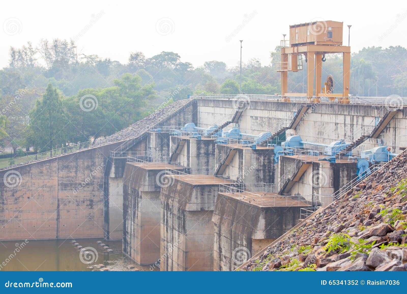 Concrete Dam Made for Water and Electric Current Supply. Stock Photo ...
