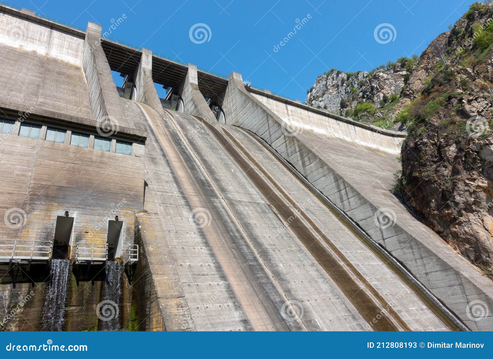 Concrete dam wall stock image. Image of view, krichim - 212808193