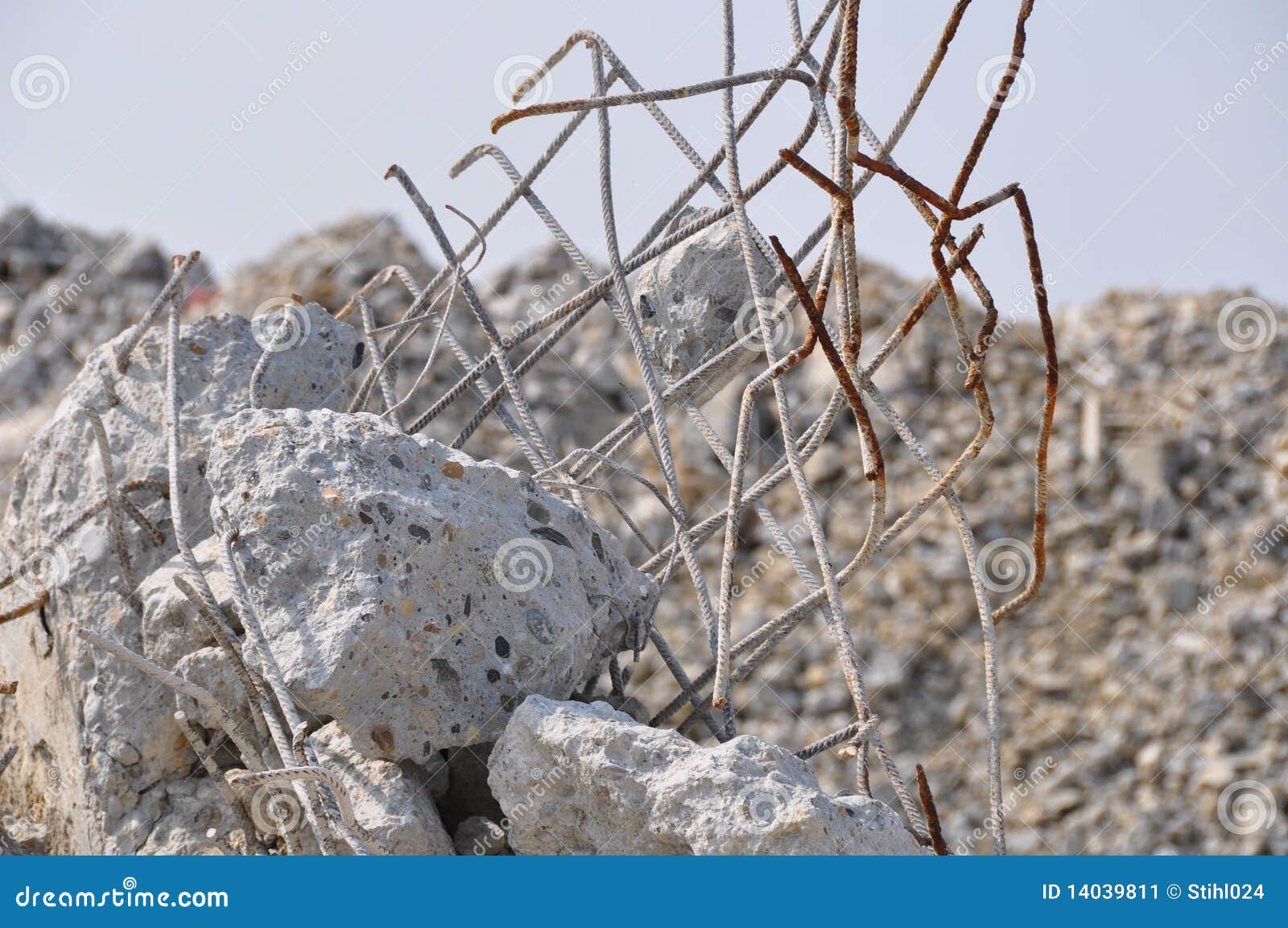 Concrete debris stock image. Image of scene, reinforcement - 14039811