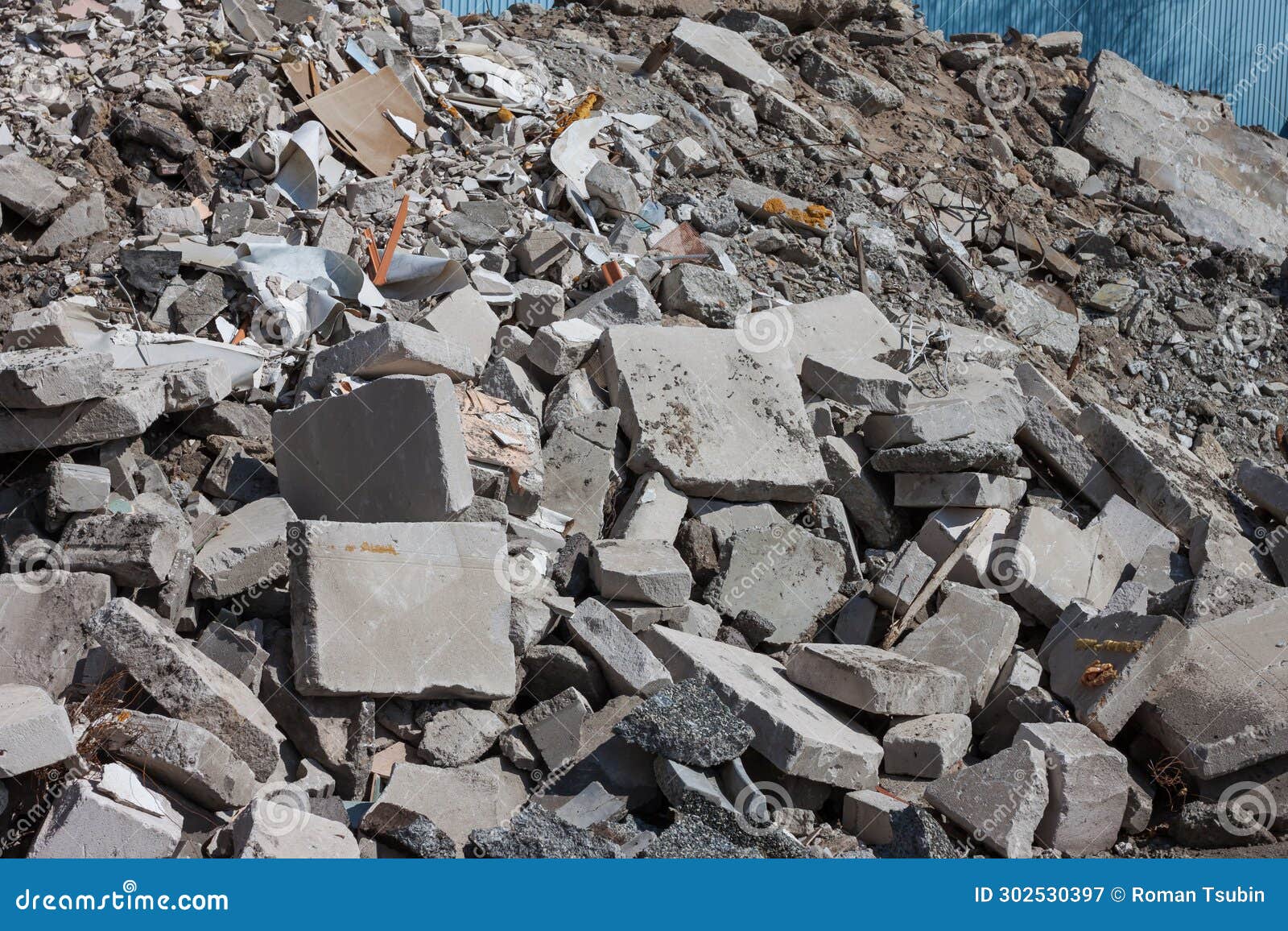 Concrete Debris on Construction Site Stock Image - Image of labor ...