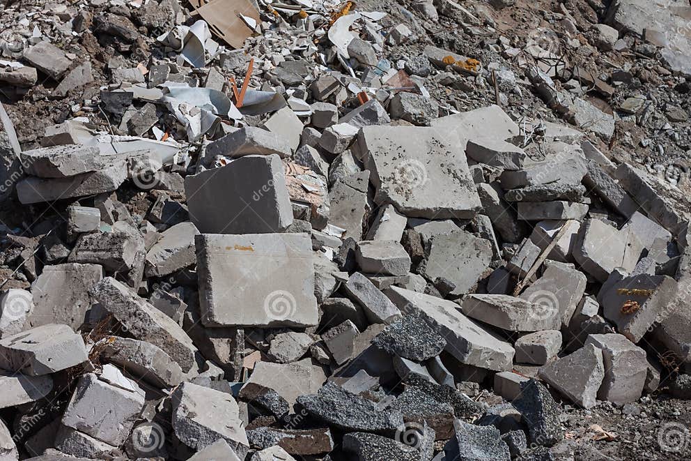 Concrete Debris on Construction Site Stock Image - Image of debris ...