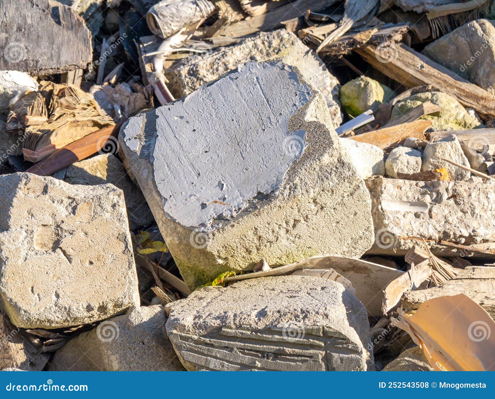 Concrete Debris, Pieces of Cinder Blocks and Other Construction Waste ...
